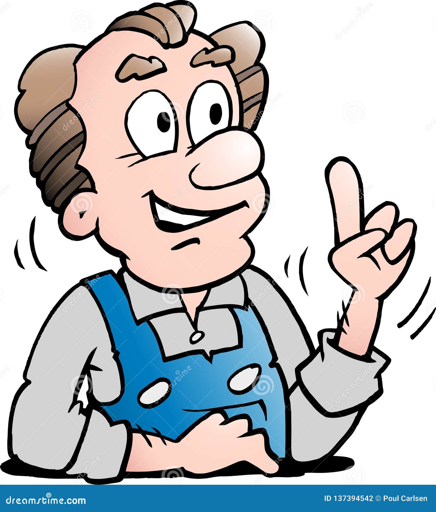 Cartoon Vector Illustration of a Older Senior Worker Stock Vector ...