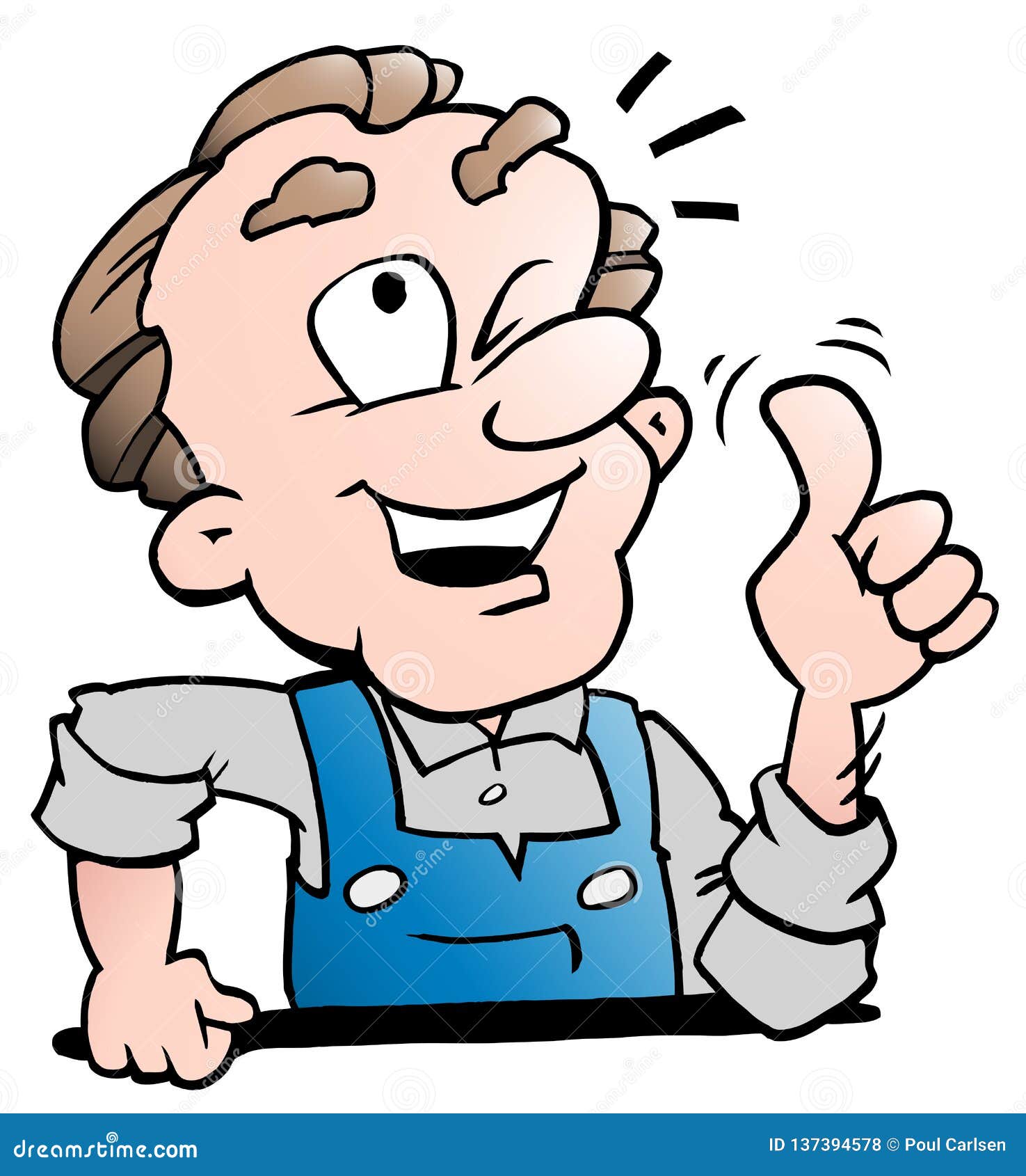 Cartoon Vector Illustration of a Older Senior Worker Stock Vector ...