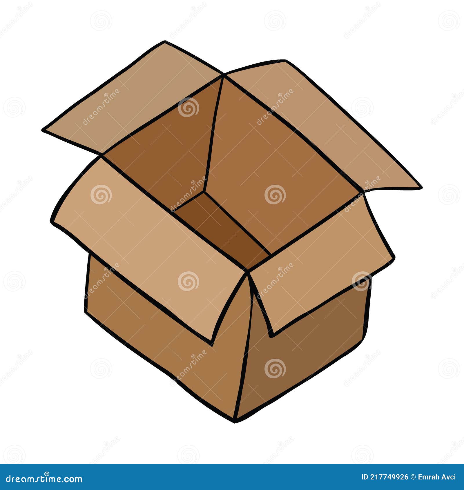 Cartoon Vector Illustration of Open Empty Parcel Box Stock Vector ...