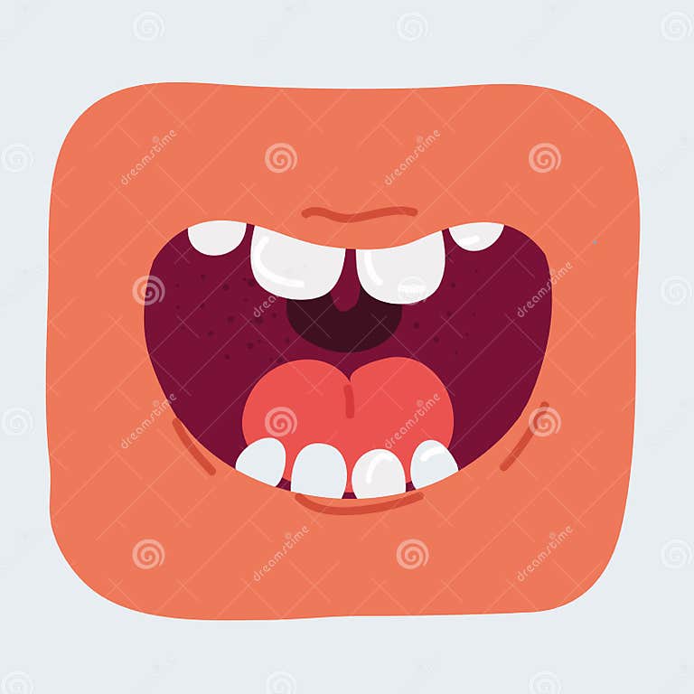Vector Illustration of Open Mouth Comic Object. Stock Vector ...