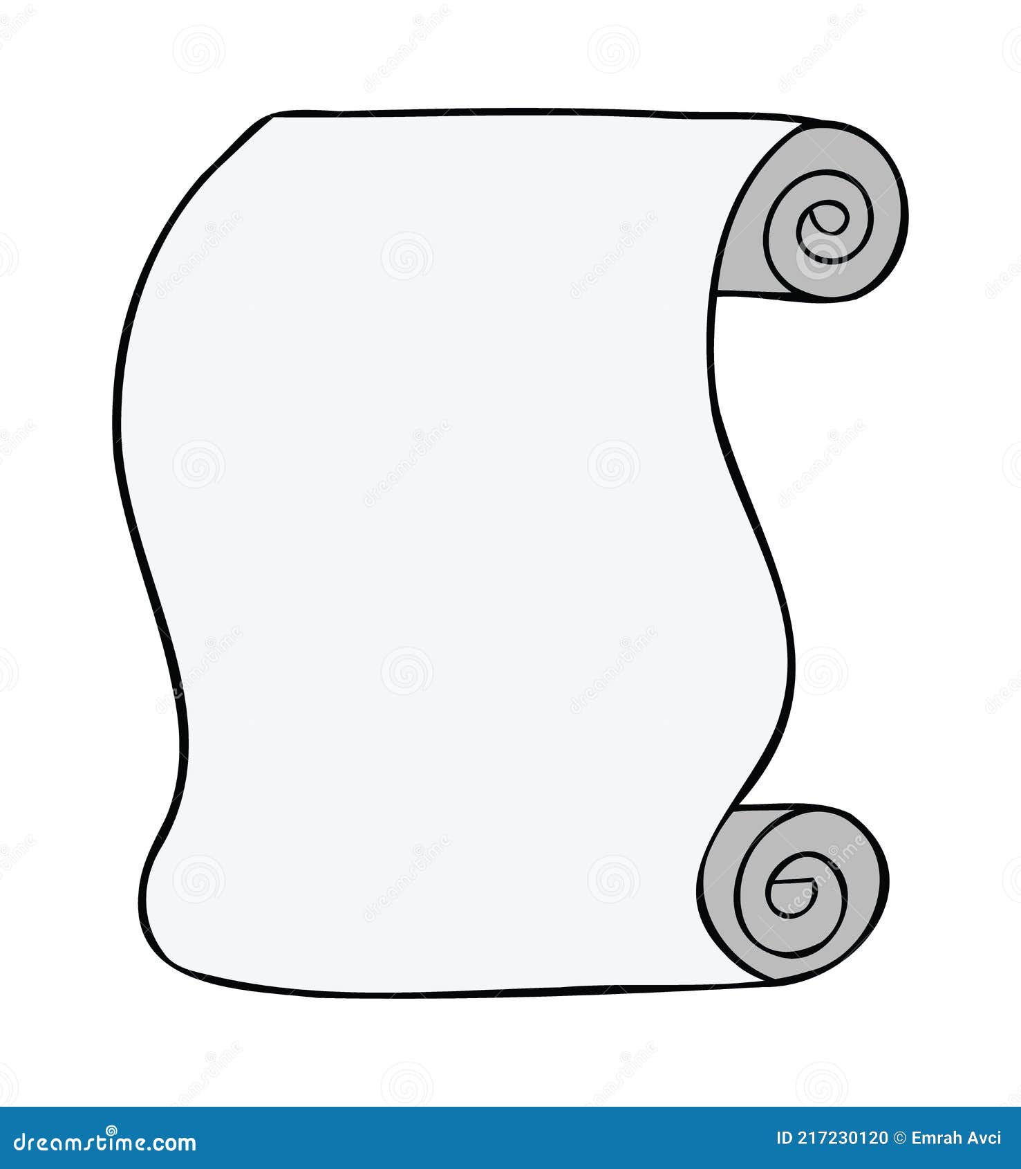 Cartoon Vector Illustration of Paper Scroll Stock Vector - Illustration ...