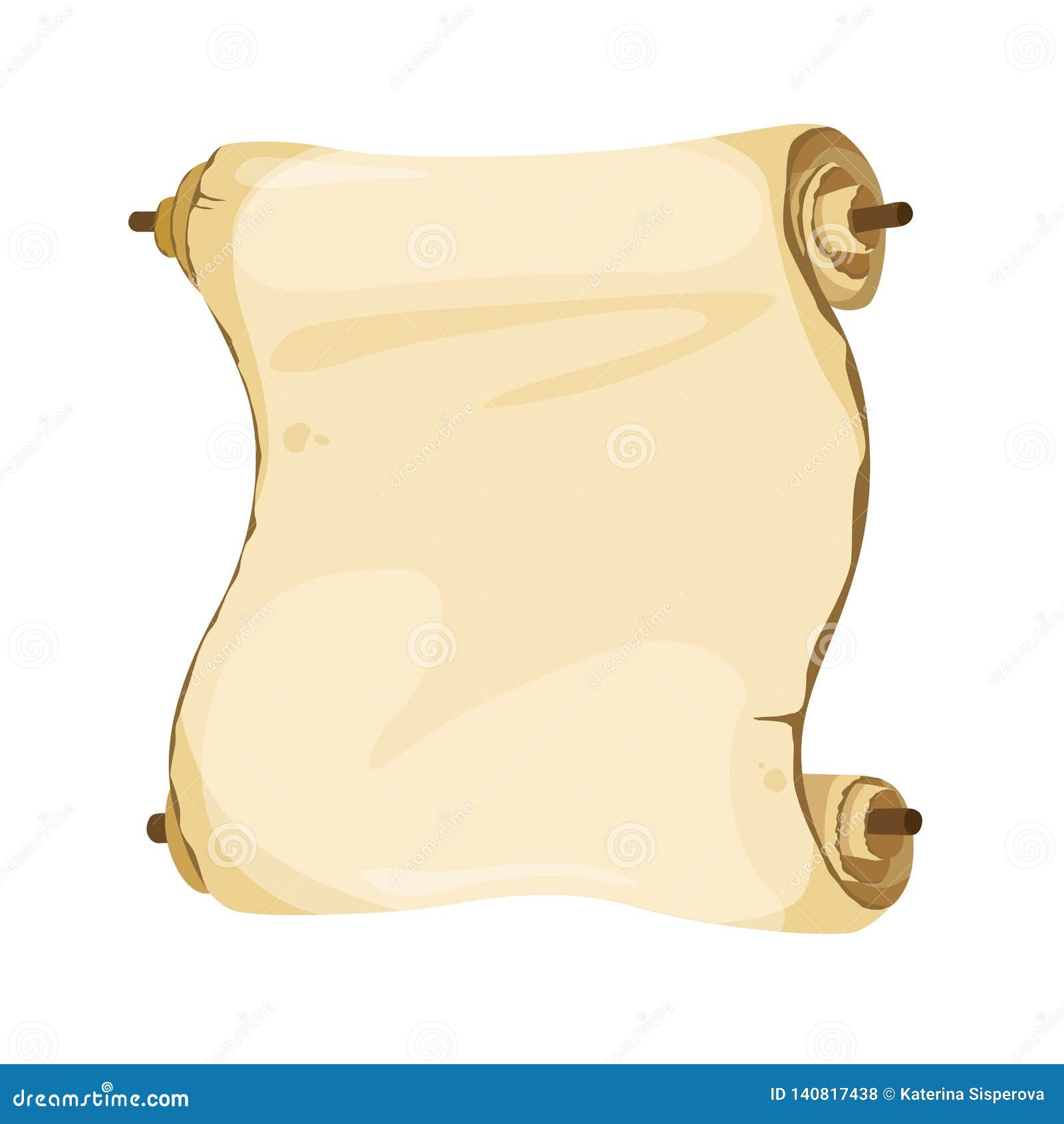 Cartoon Vector Illustration Of Parchment Scroll Isolated On White ...