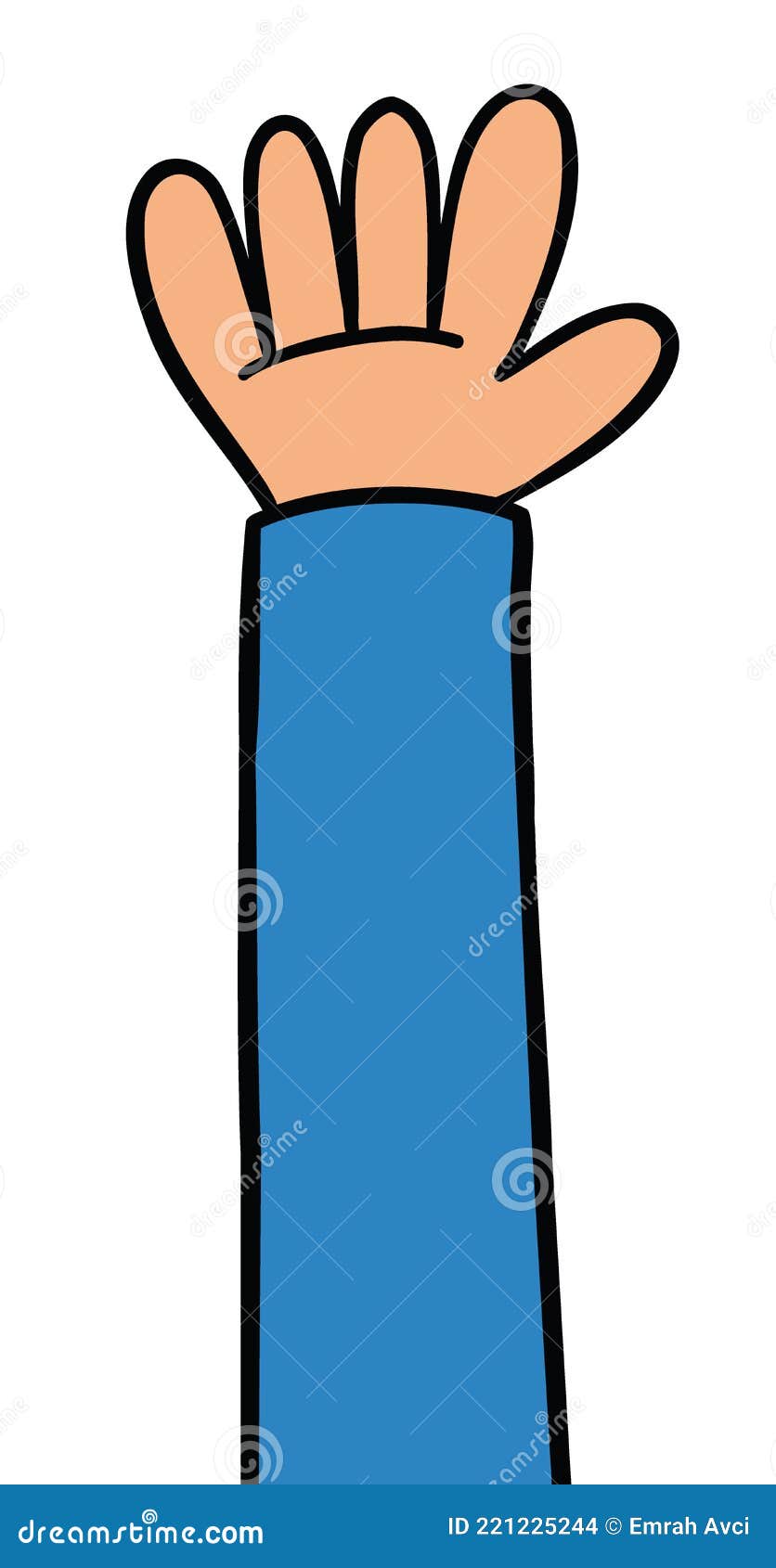 Cartoon Vector Illustration of Raising Hand Stock Vector - Illustration ...