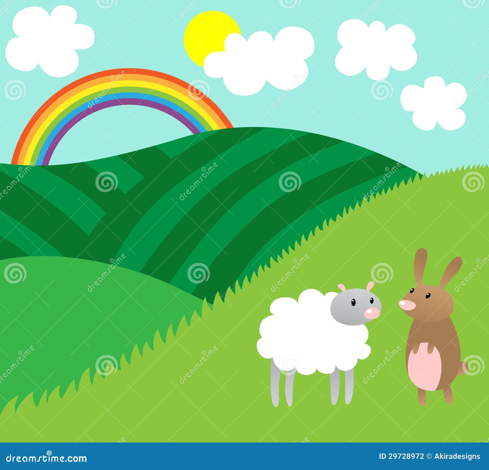 Animals in Spring Easter Nature Stock Vector - Illustration of ...