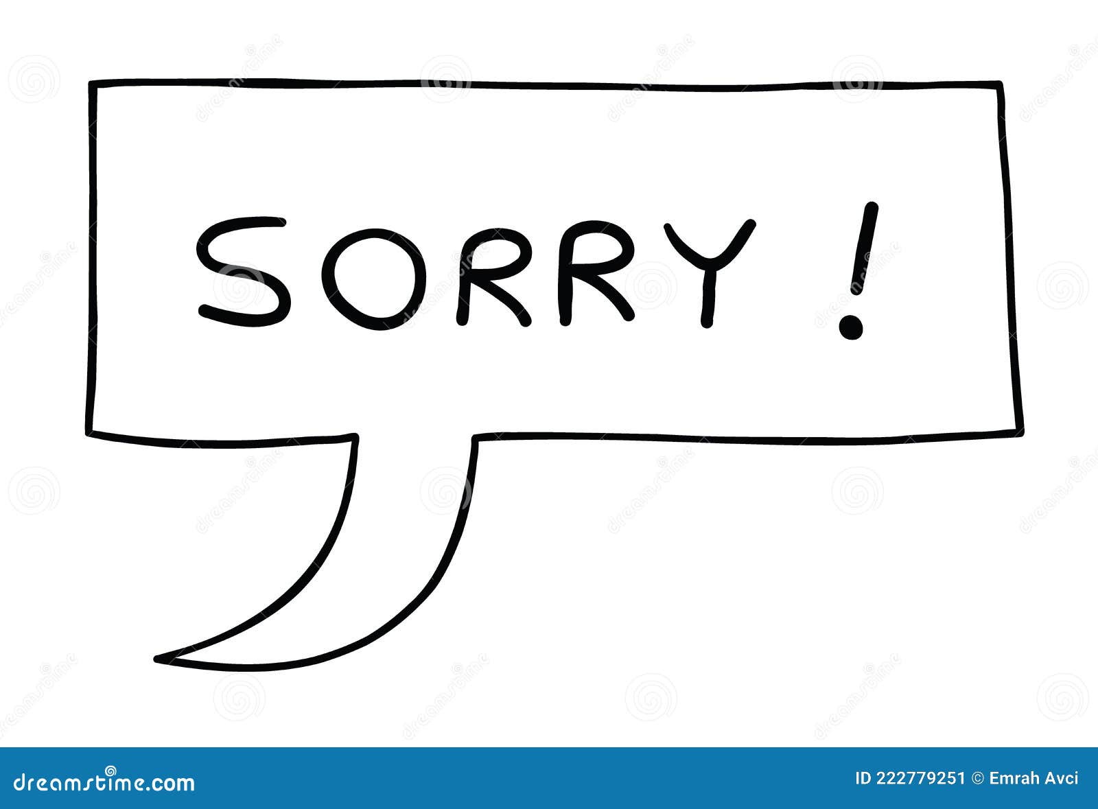 Cartoon Vector Illustration of Sorry Speech Bubble Stock Vector ...