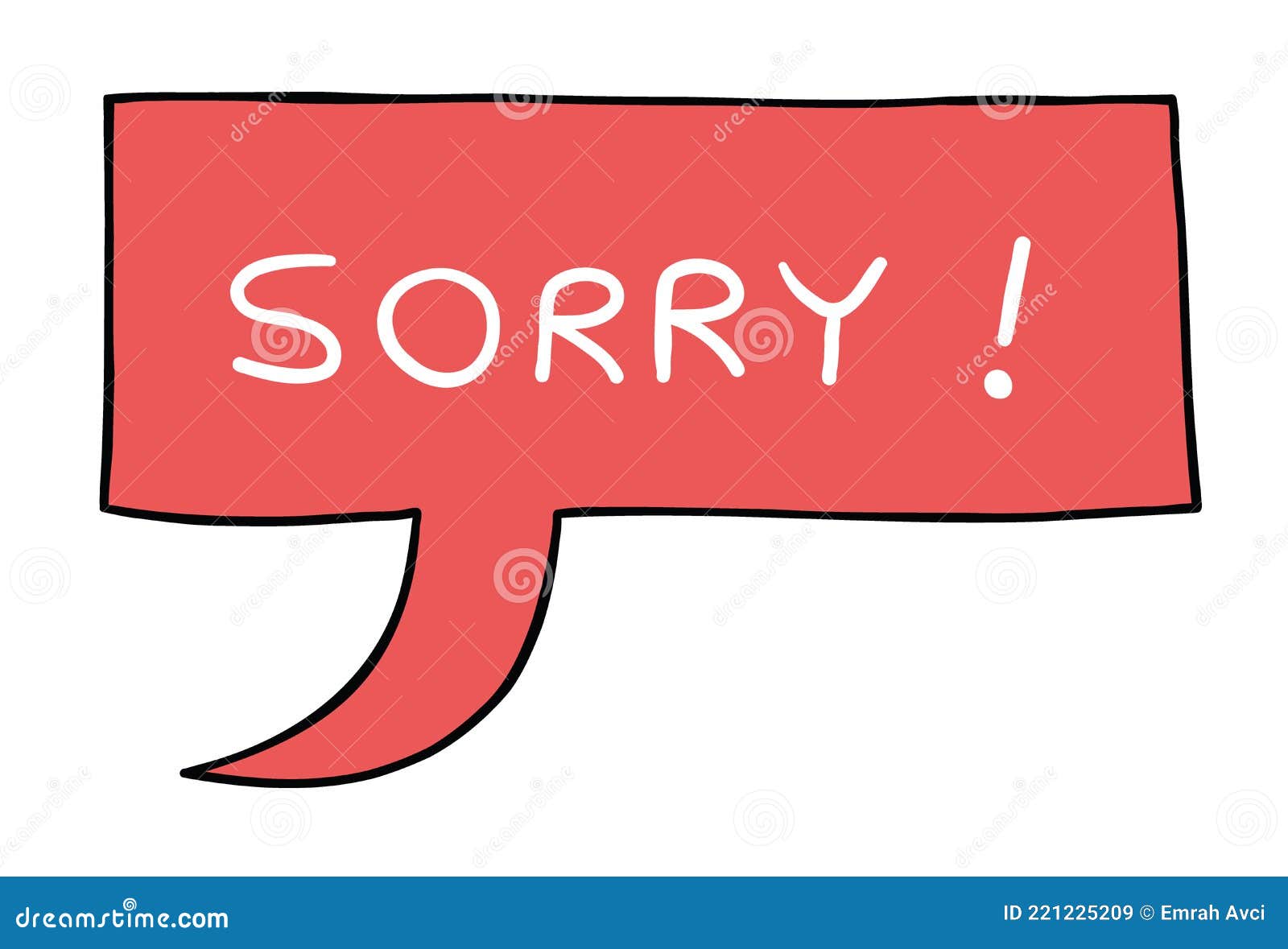Cartoon Vector Illustration of Sorry Speech Bubble Stock Vector ...