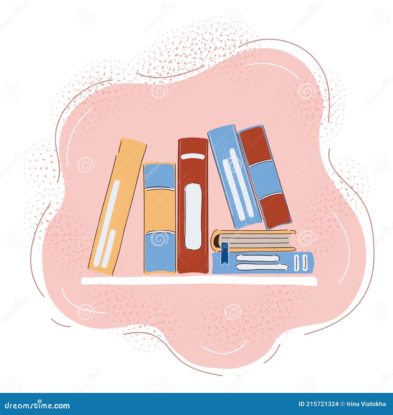 Vector Illustration of Stack of Book on Pink Stock Vector ...