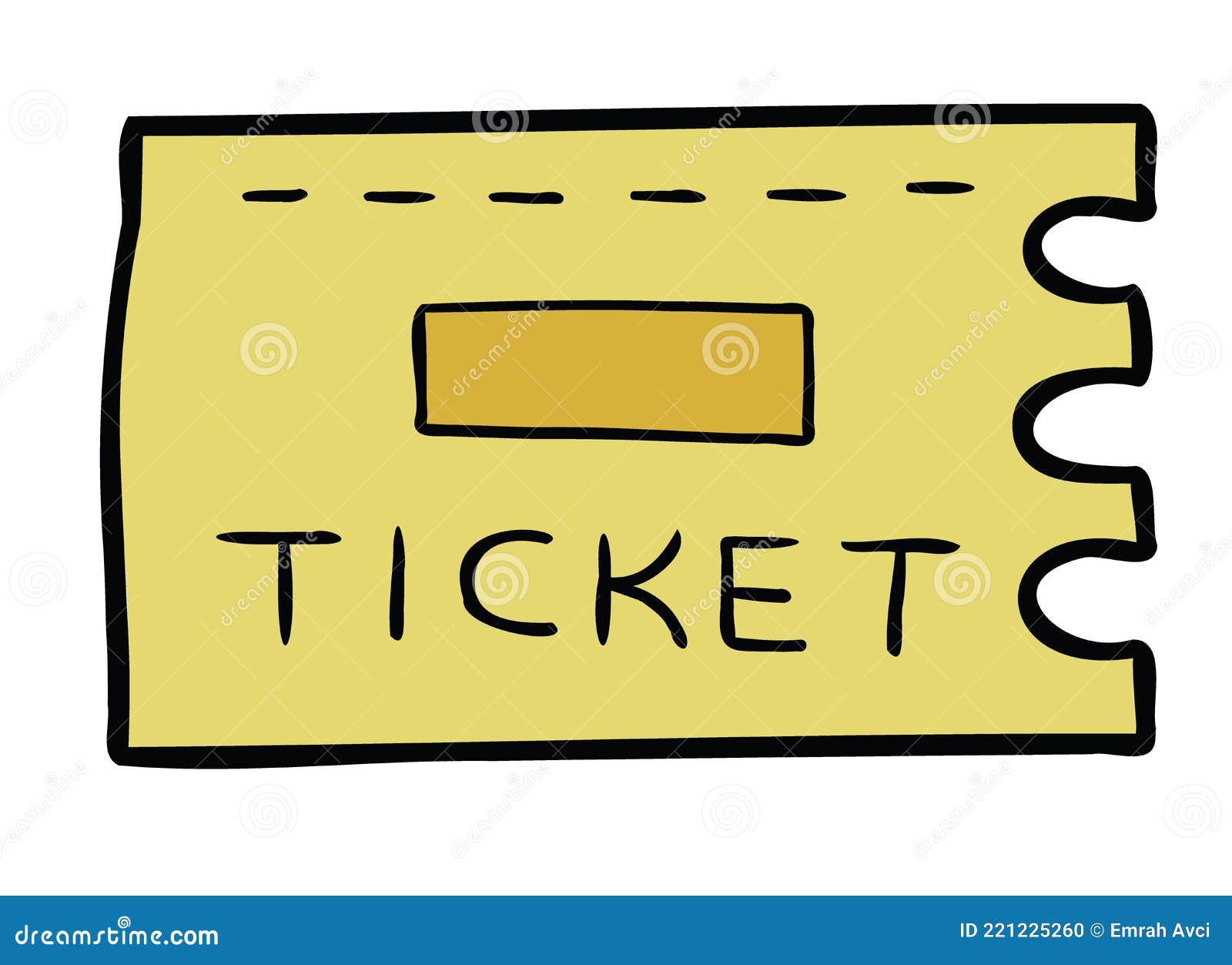 Cartoon Vector Illustration of Ticket Stock Vector - Illustration of ...