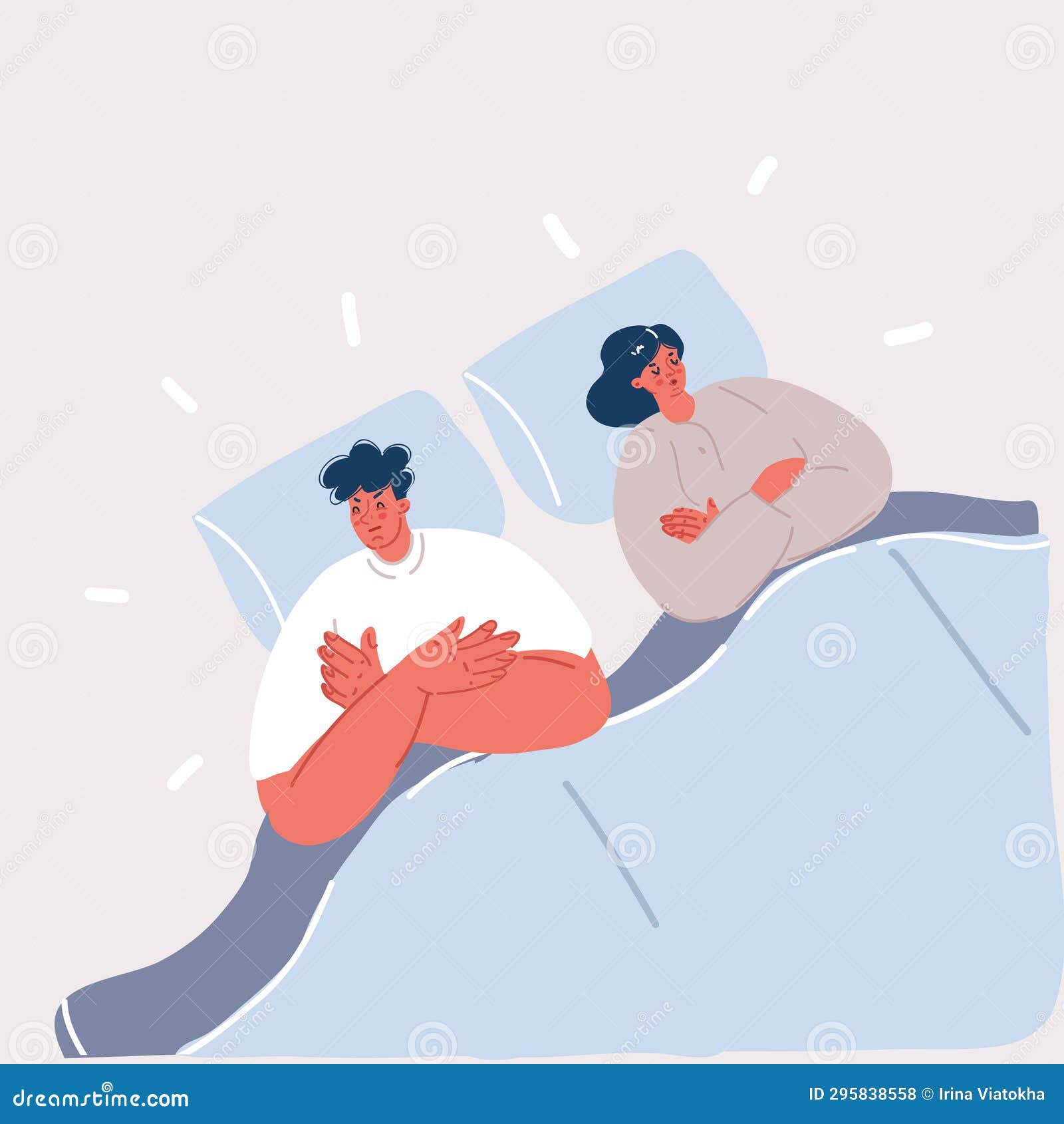 Upset Wife Refusing To Hug Her Husband Vector Cartoon Illustration ...