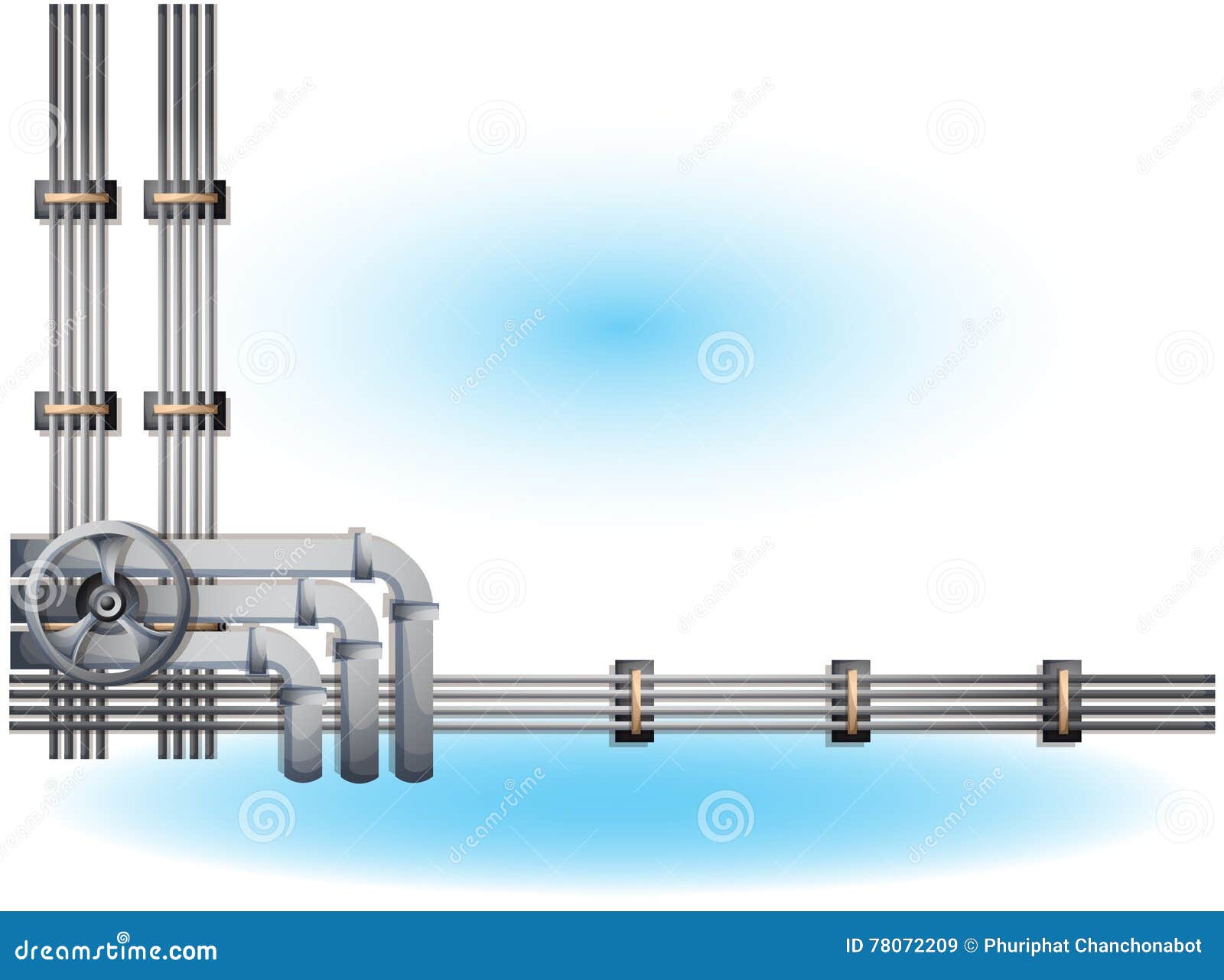 Cartoon Vector Illustration Water Pipe Wall with Separated Layers Stock ...