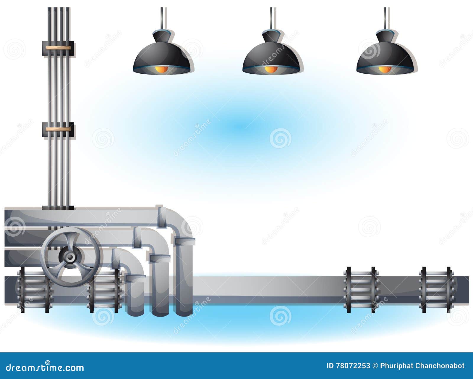 Cartoon Vector Illustration Water Pipe Wall with Separated Layers Stock ...
