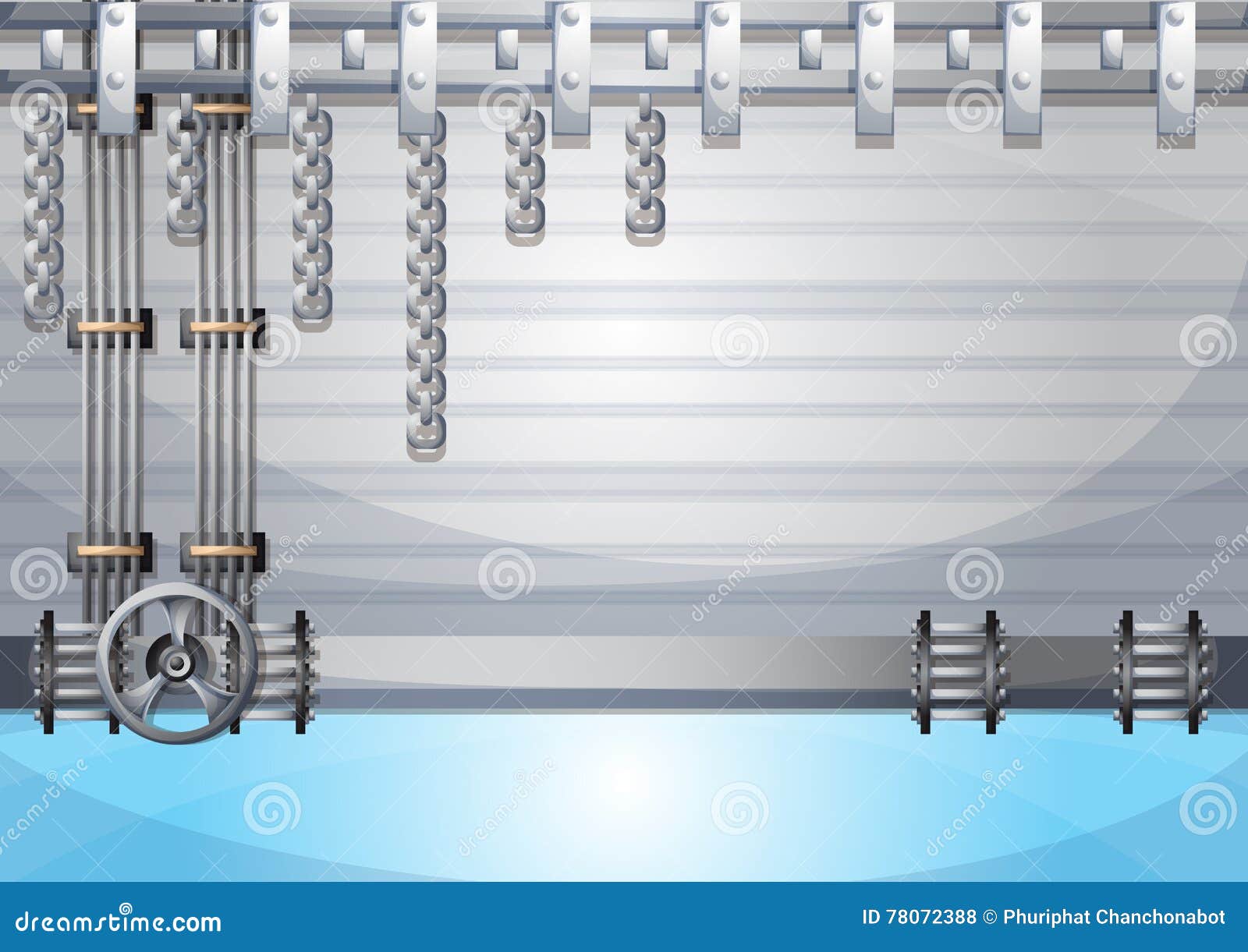 Cartoon Vector Illustration Water Pipe Wall with Separated Layers Stock ...