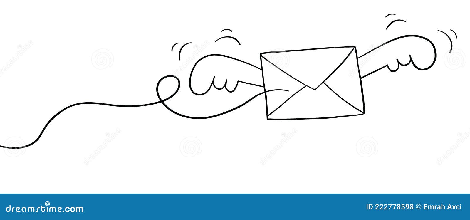 Cartoon Vector Illustration Of Winged Flying Envelope | CartoonDealer ...