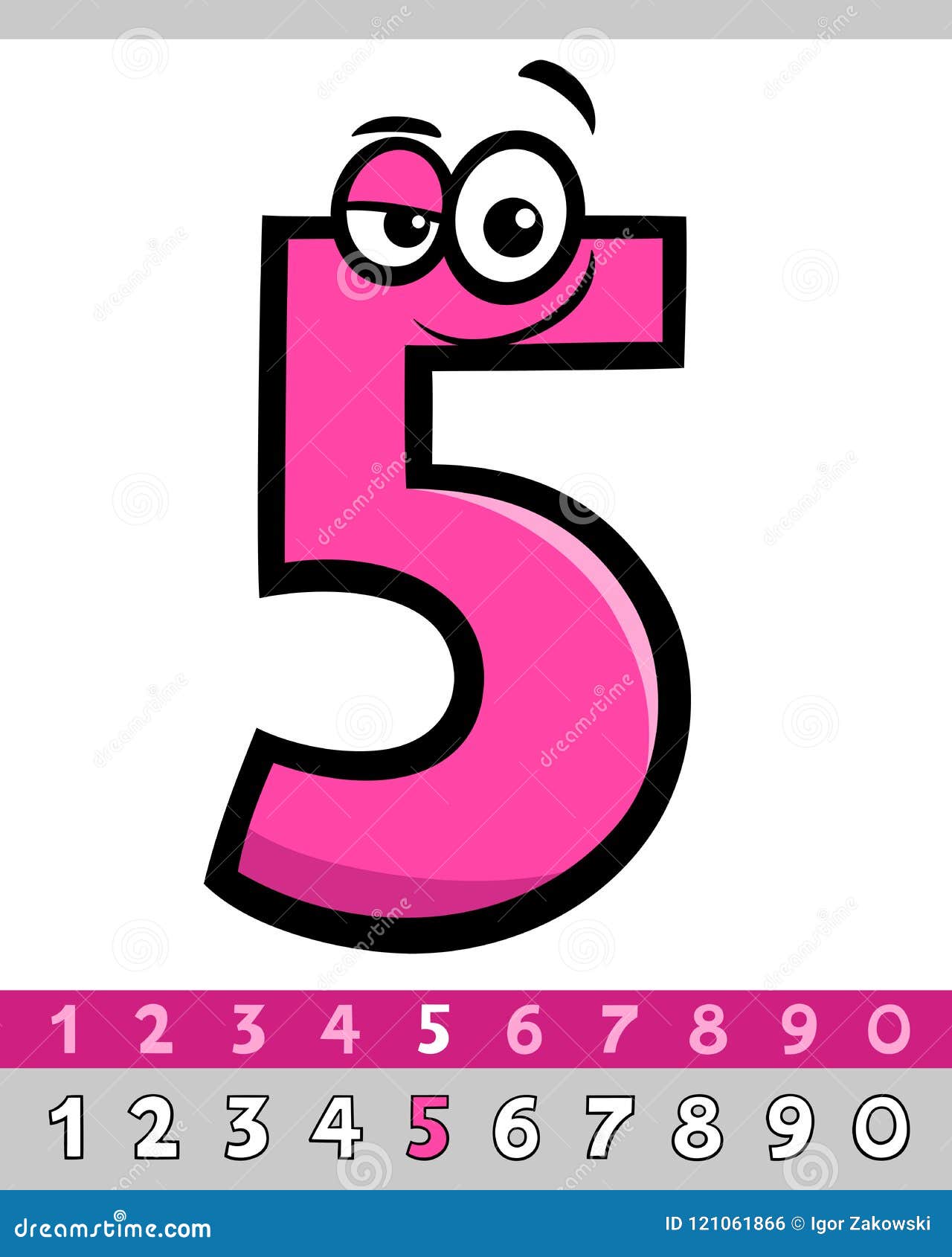 Number Five Cartoon Vector Character Stock Vector - Illustration of ...