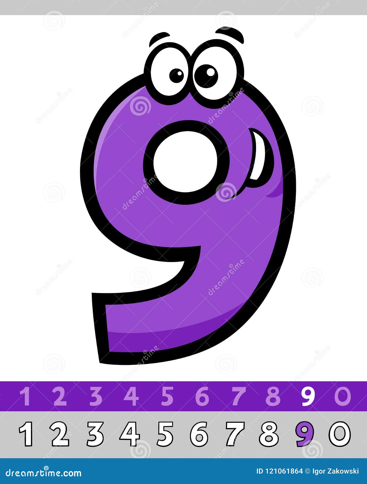 Number Nine Cartoon Vector Character Stock Vector - Illustration of ... Number Nine Cartoon Vector Character Stock Vector - Illustration of ...