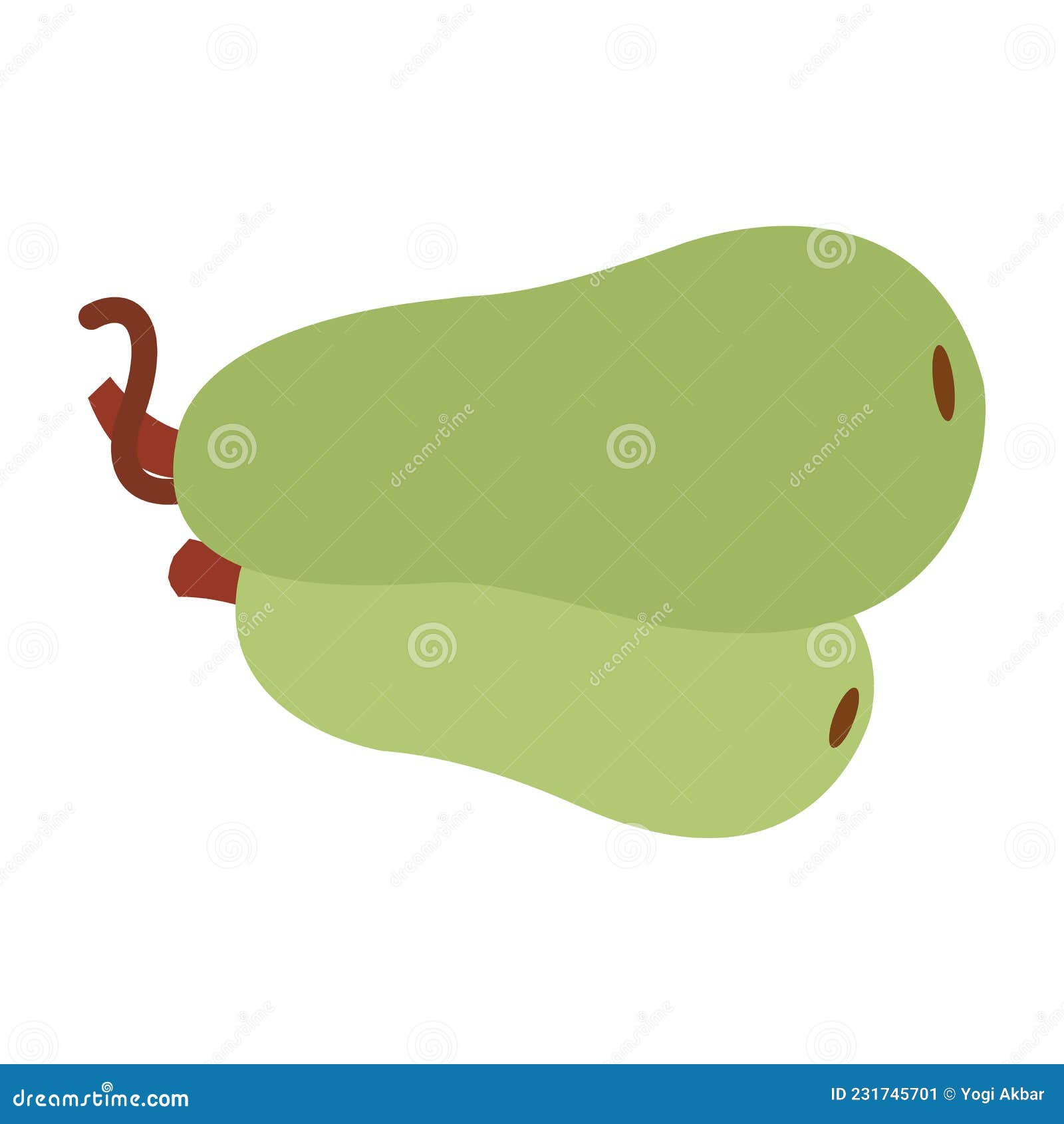 Cartoon Vector Image of Two Fresh Pears, Illustration Design Stock ...