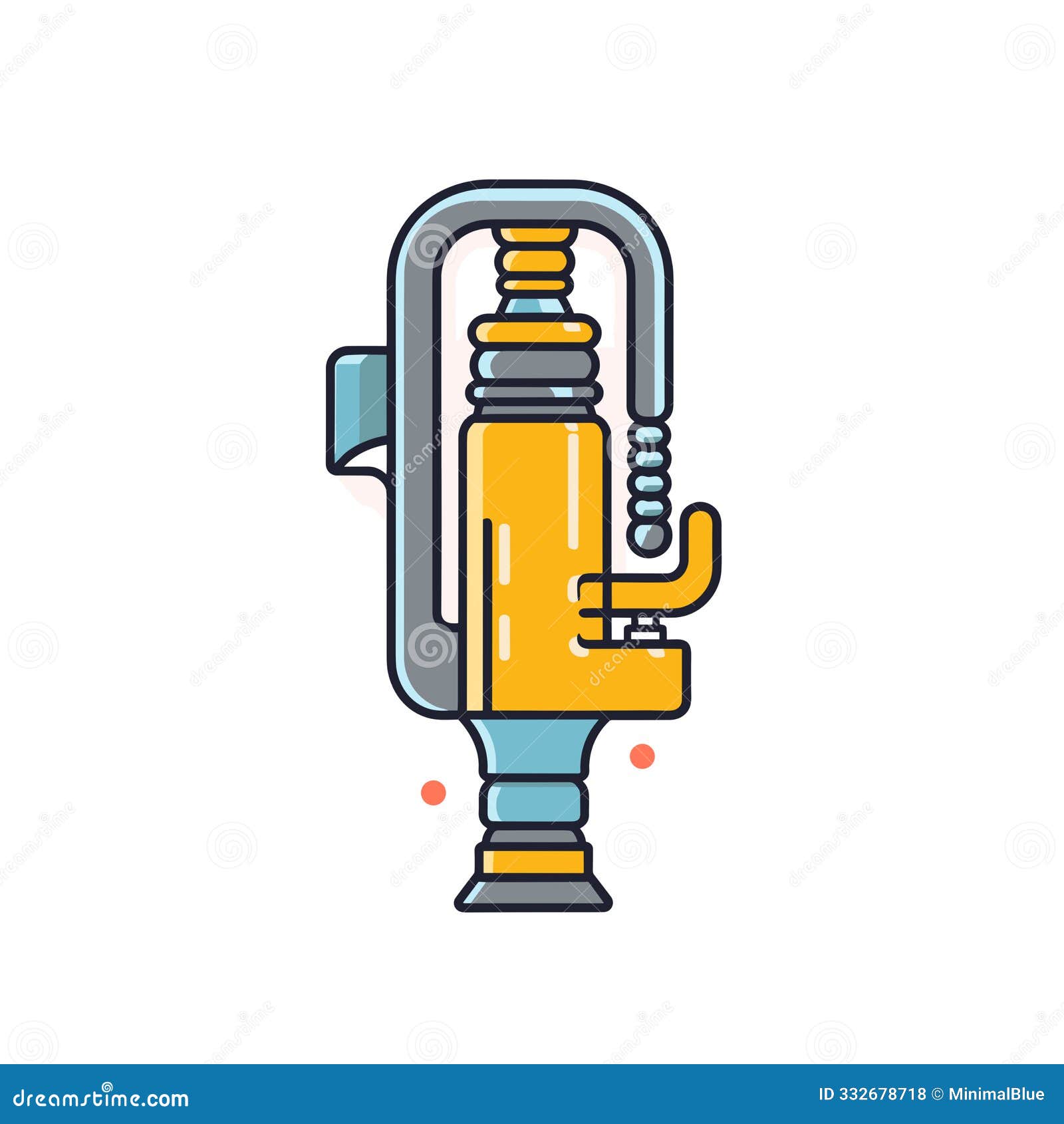 Cartoon Vector of an Industrial Machine with Yellow and Blue Elements ...