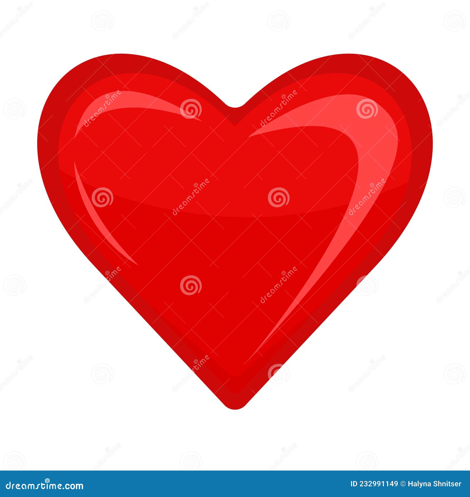 Cartoon Vector Isolated Heart. Flat Illustration Stock Vector ...