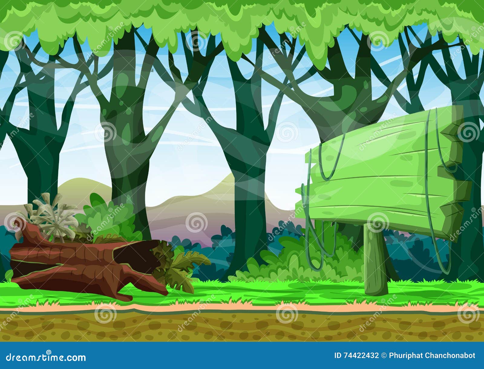 Cartoon Vector Landscape with Separated Layers Stock Vector ...