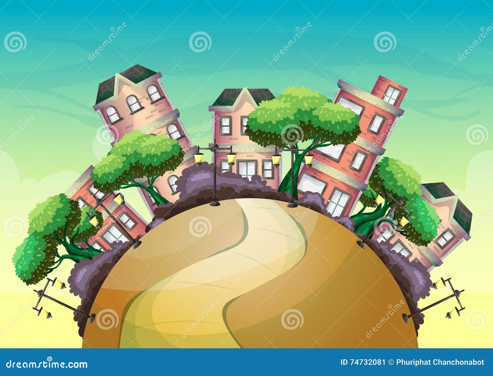 Cartoon Vector Landscape with Separated Layers Stock Vector ...