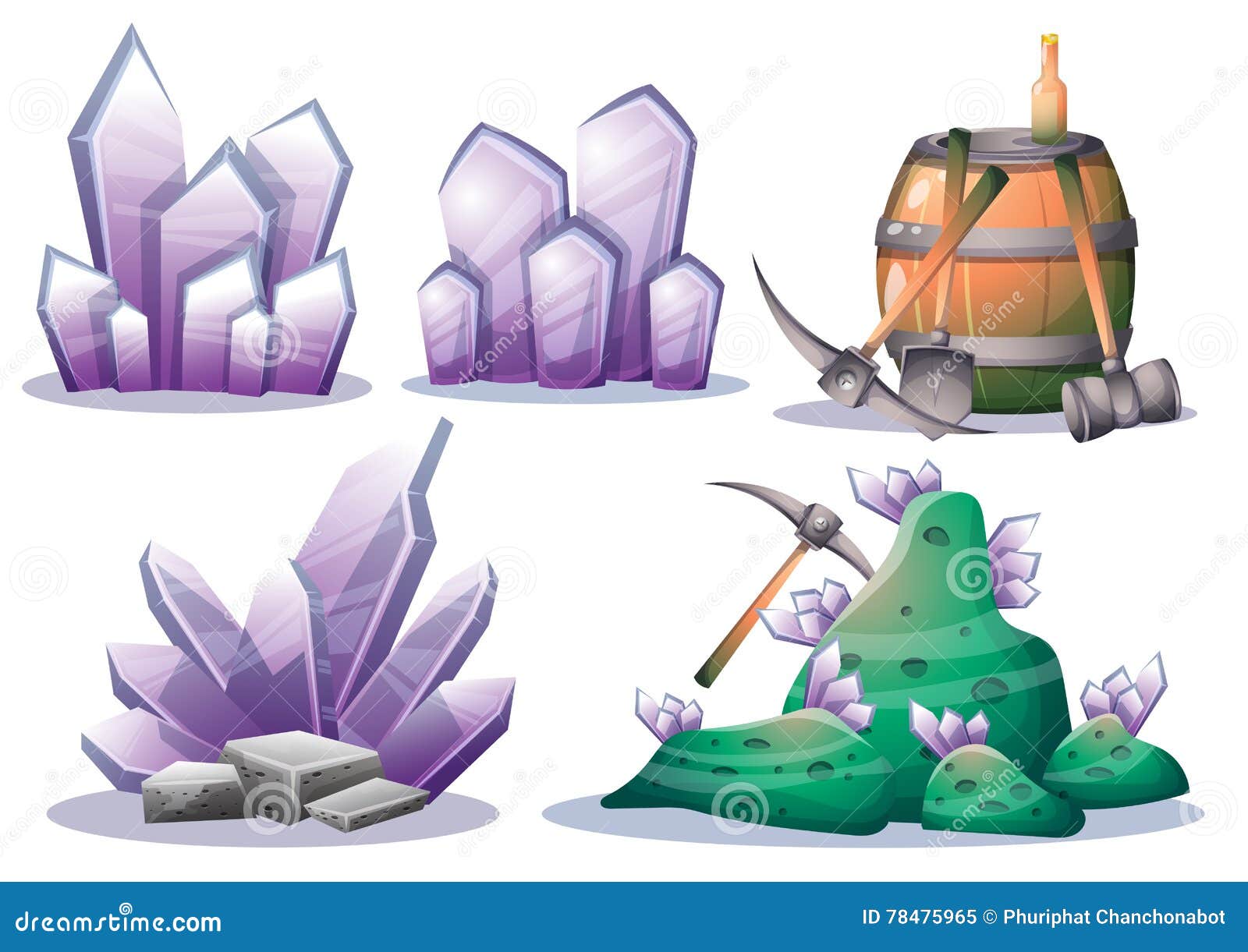Cartoon Vector Mine Game Object with Separated Layers for Game and ...