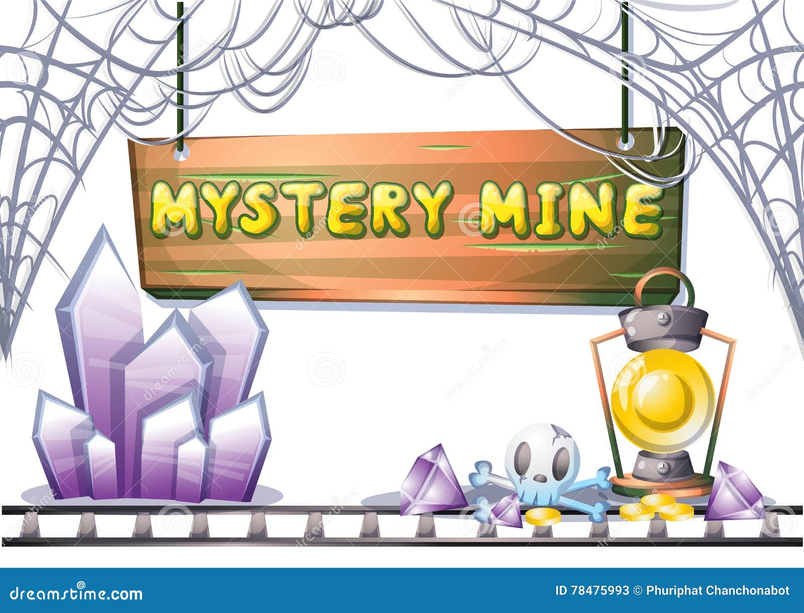 Cartoon Vector Mine Game Object with Separated Layers for Game and ...