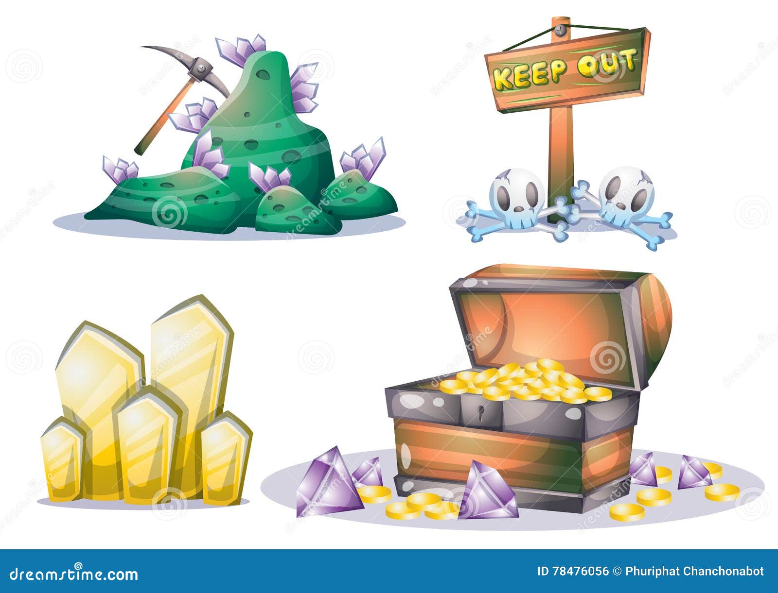 Cartoon Vector Mine Game Object with Separated Layers for Game and ...