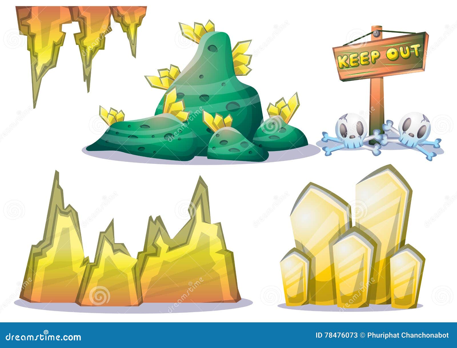 Cartoon Vector Mine Game Object with Separated Layers for Game and ...