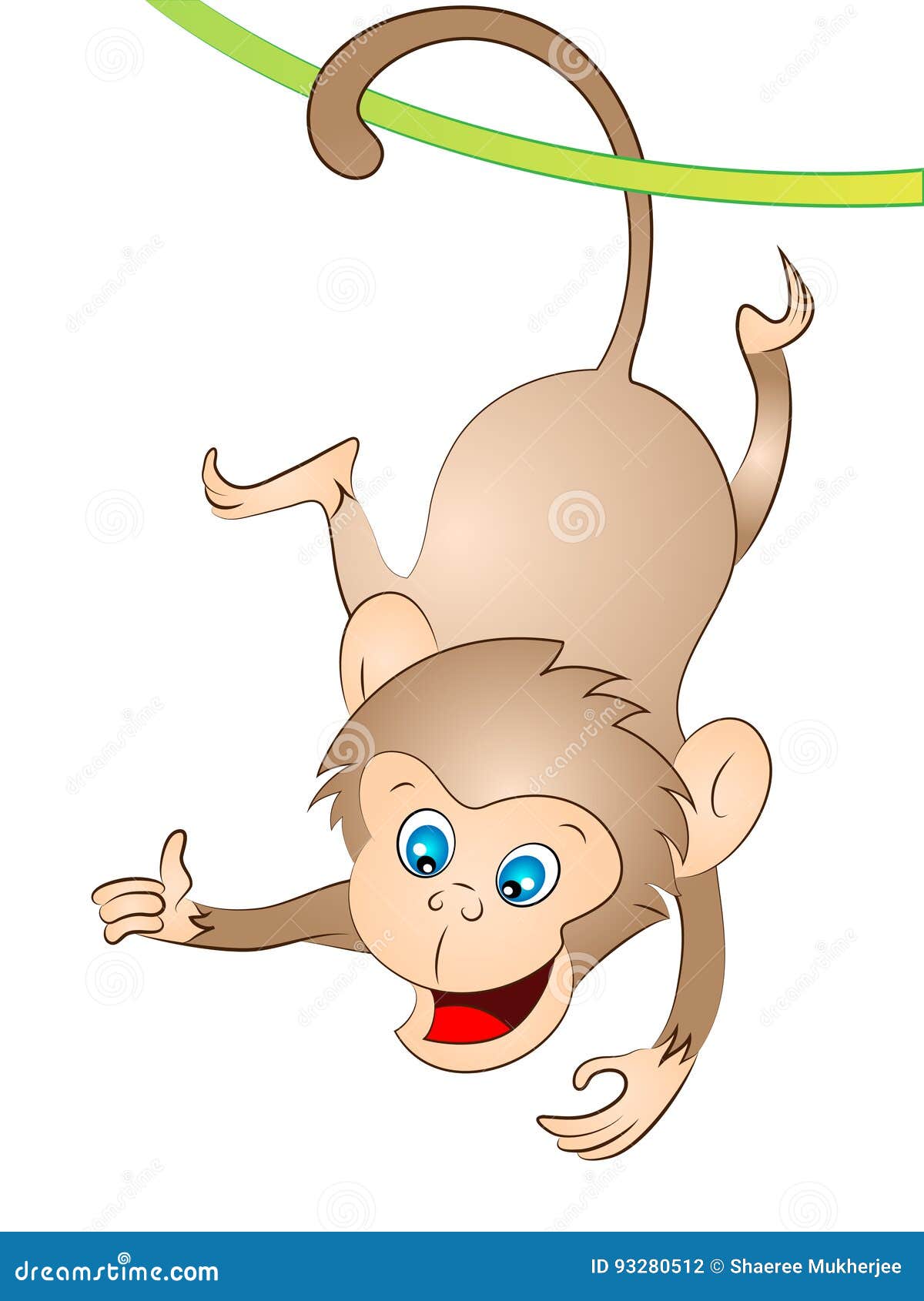 Cartoon Vector Monkey Swinging Stock Vector - Illustration of baby ...