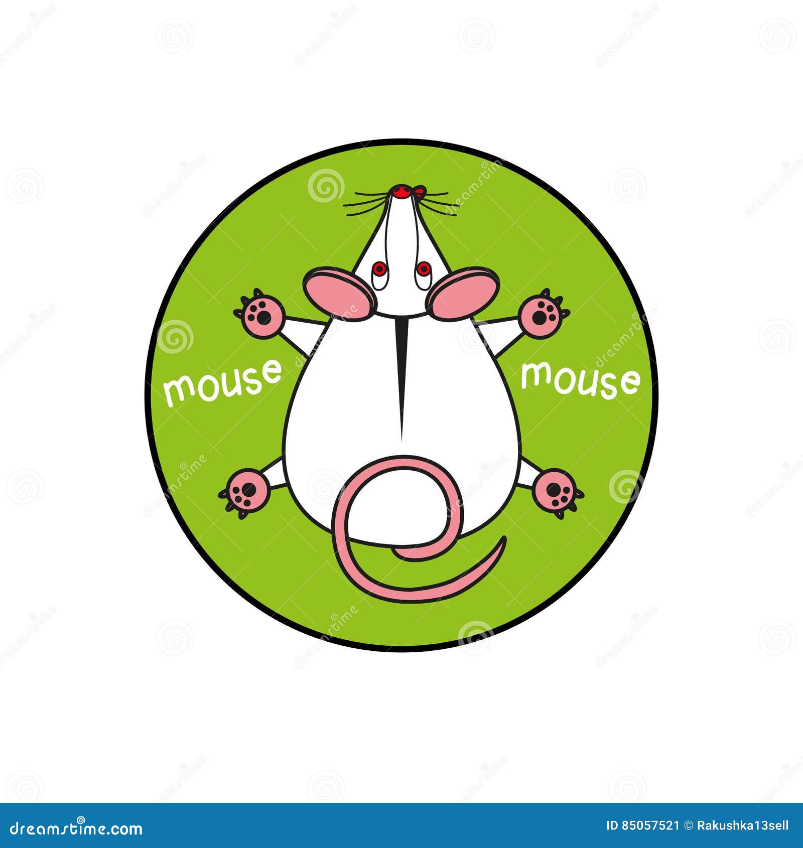 Cartoon Vector Mouse. Mousy Top View. Inscribed In A Circle As An ...