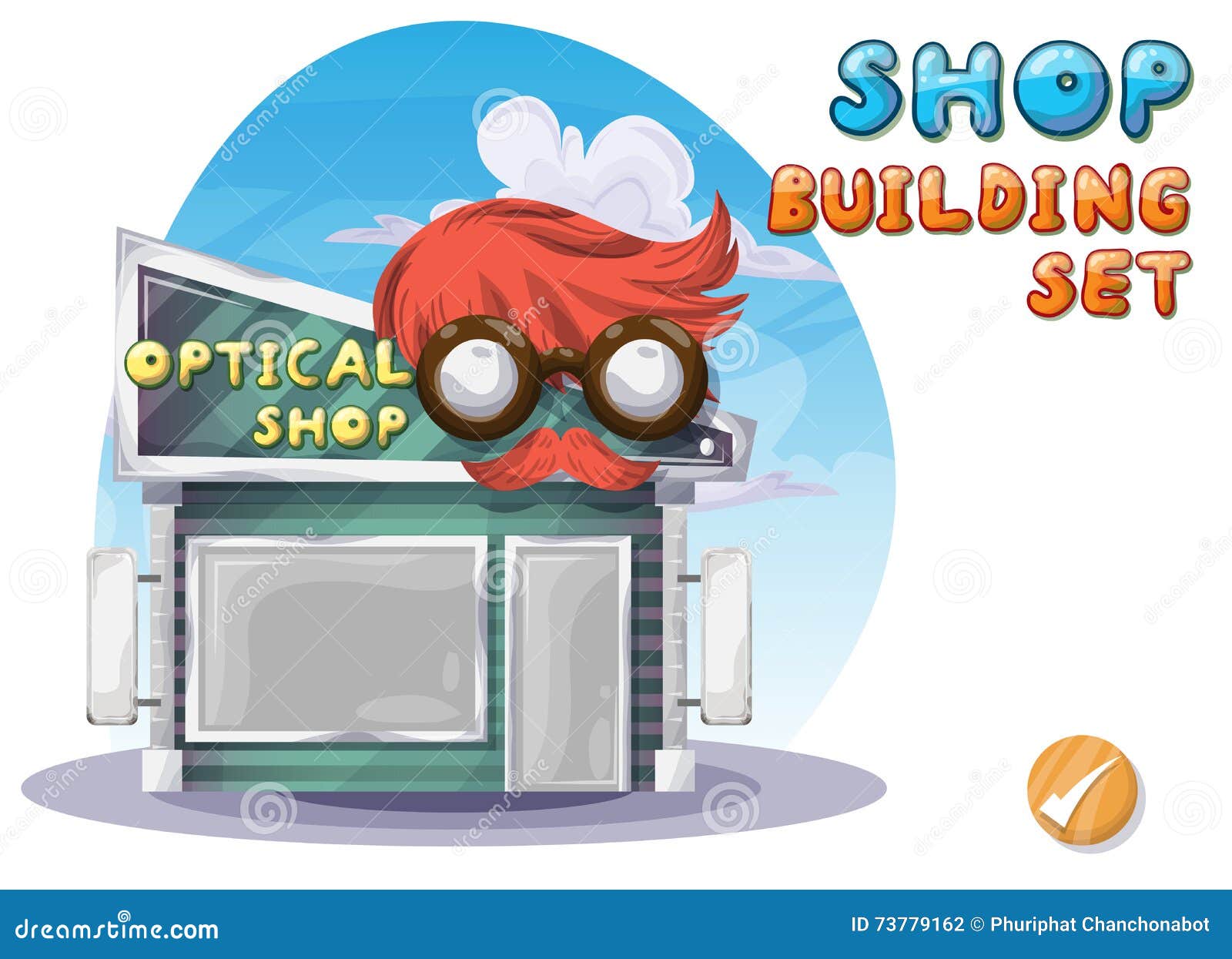 Cartoon Vector Optical Shop for Game and Animation Stock Vector ...