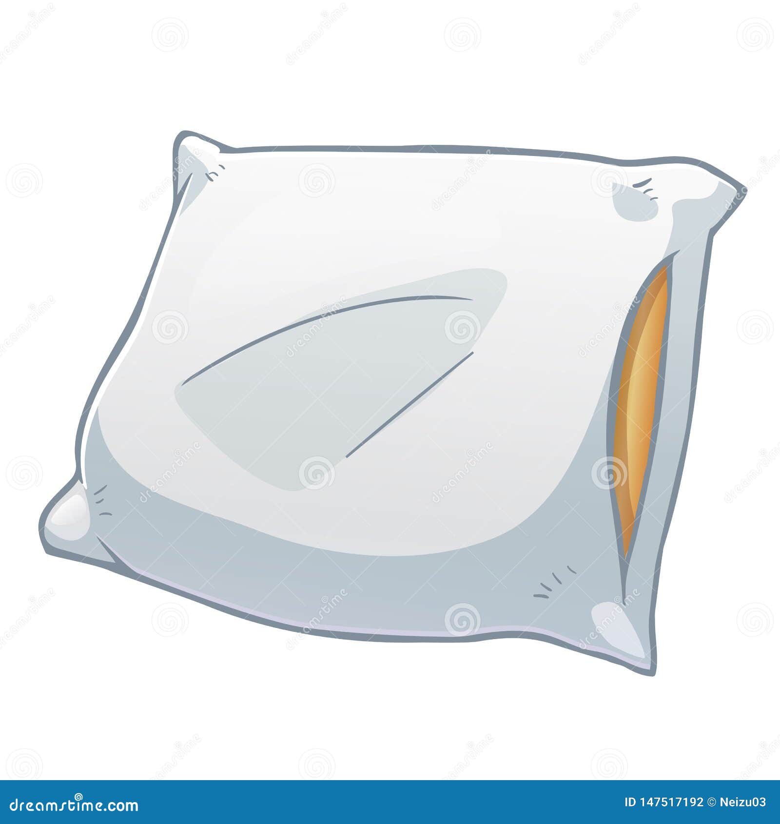 Cartoon Vector Pillow Isolated on White Stock Illustration ...