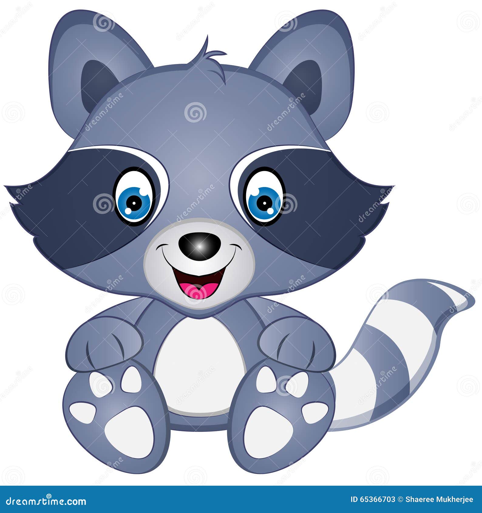 Cartoon Vector Raccoon Illustration Stock Vector - Illustration of wild ...