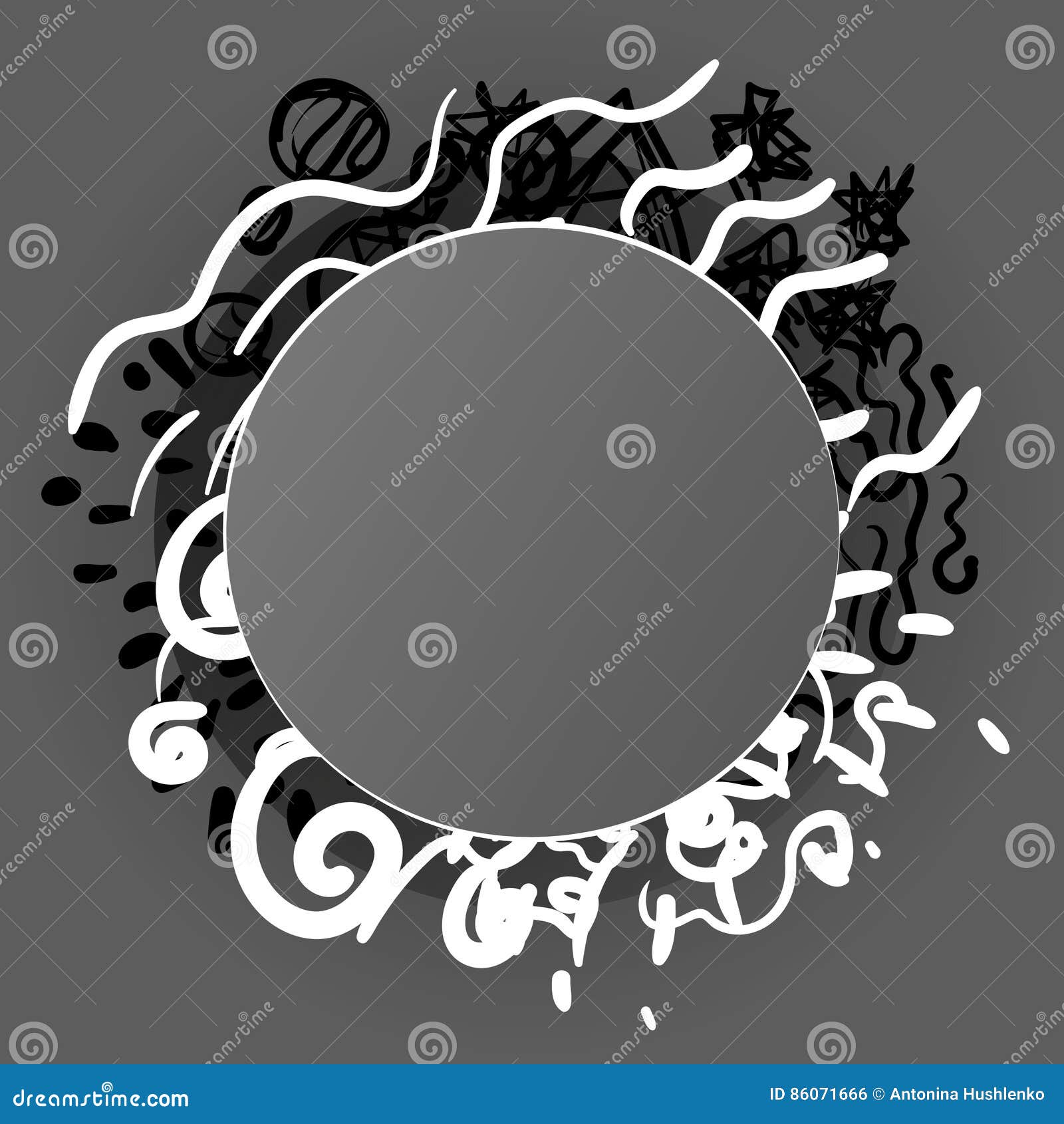 Cartoon Vector Round Frame with Place for Text Stock Vector ...