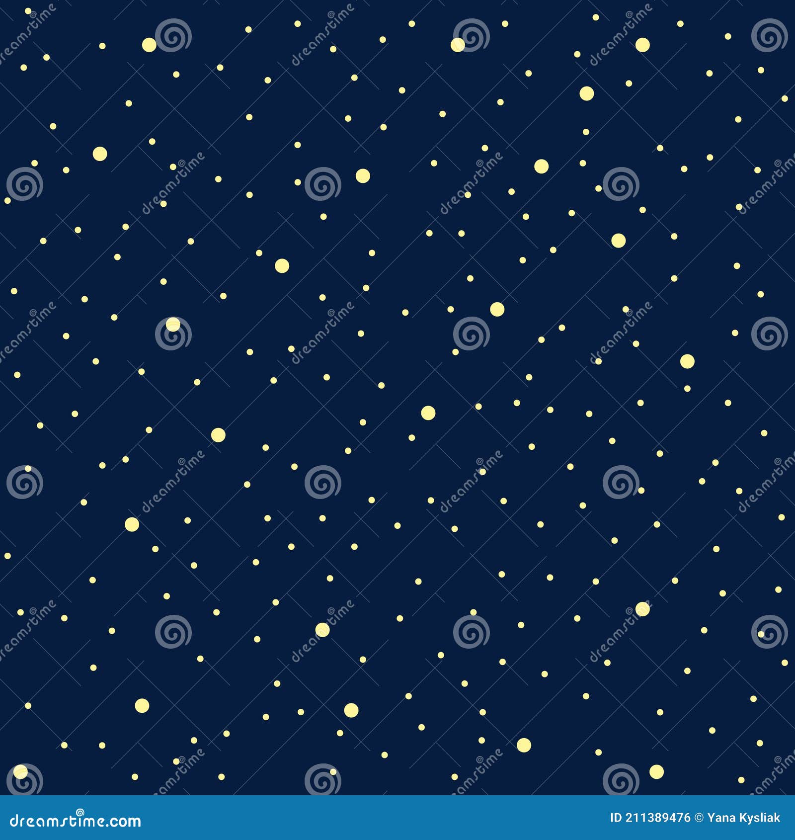 Cartoon Vector Seamless Pattern with Stars in the Night Sky Stock ...