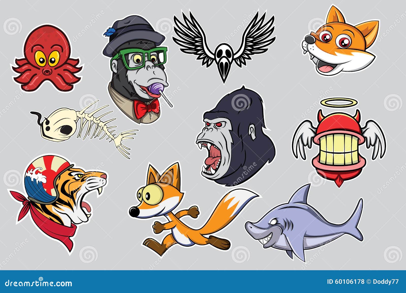 Cartoon Vector set stock vector. Illustration of sticker - 60106178