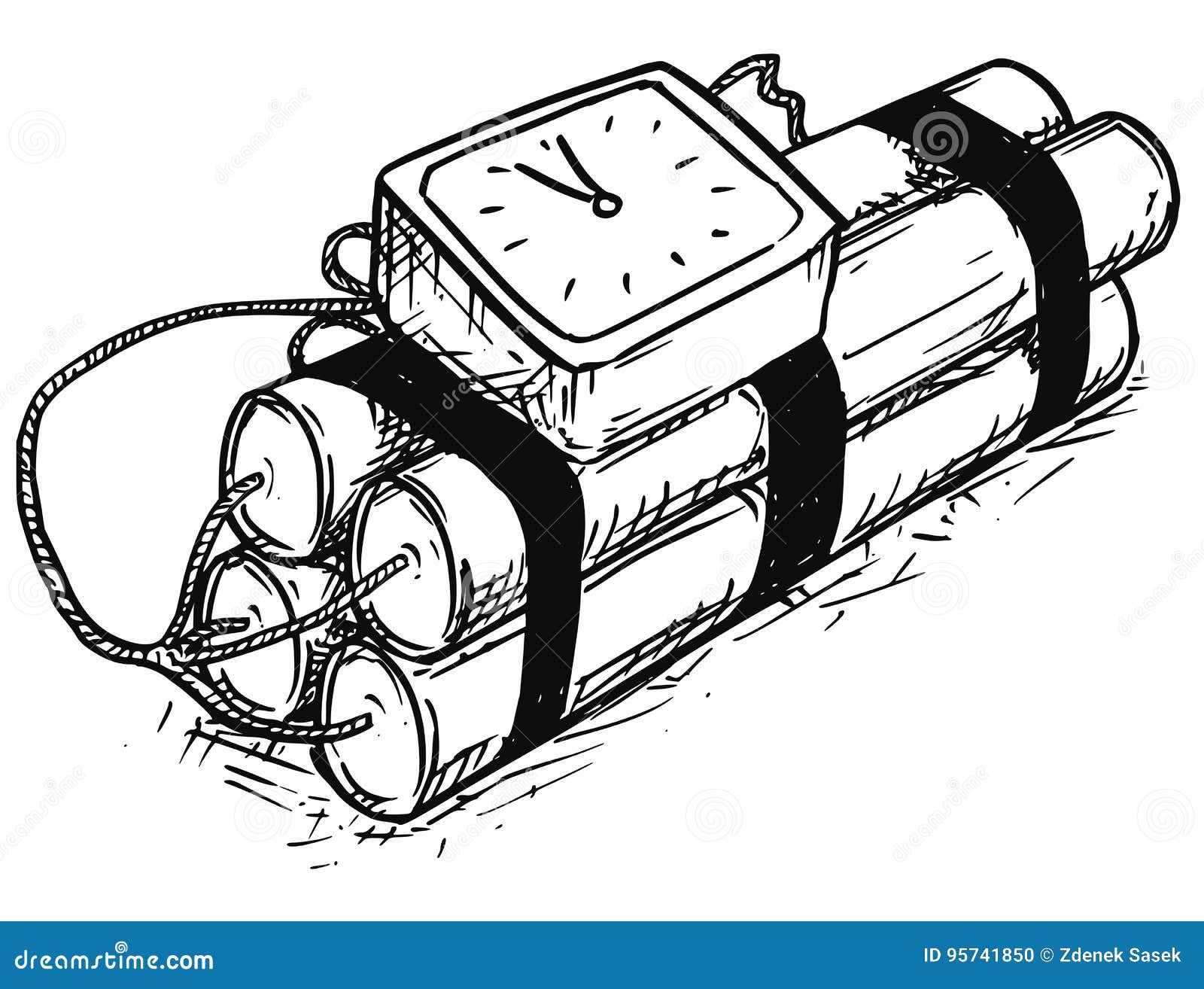 Cartoon Vector of Time Bomb with Analog Alarm Clock Stock Vector ...