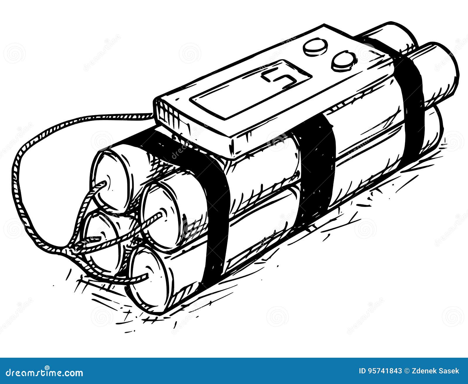 Cartoon Vector of Time Bomb with Digital Display Stock Vector ...