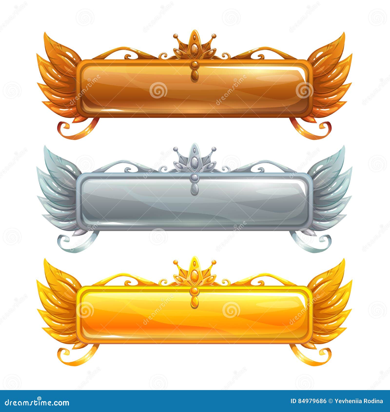 Cartoon Vector Title Banners Set Stock Vector - Illustration of label ...