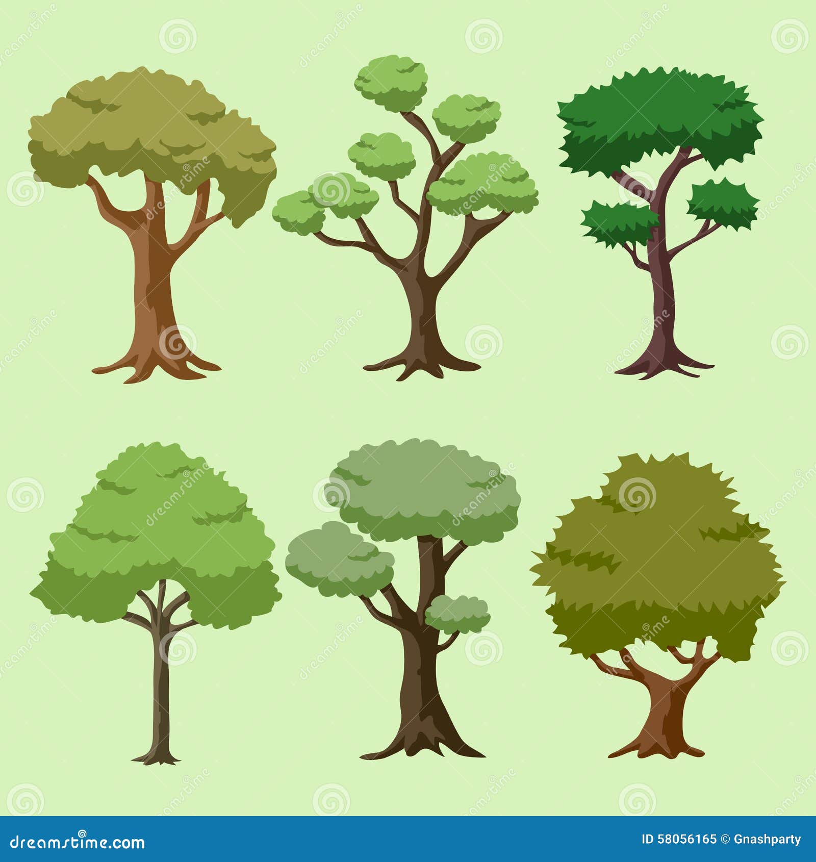 Cartoon Vector Tree stock vector. Illustration of green - 58056165
