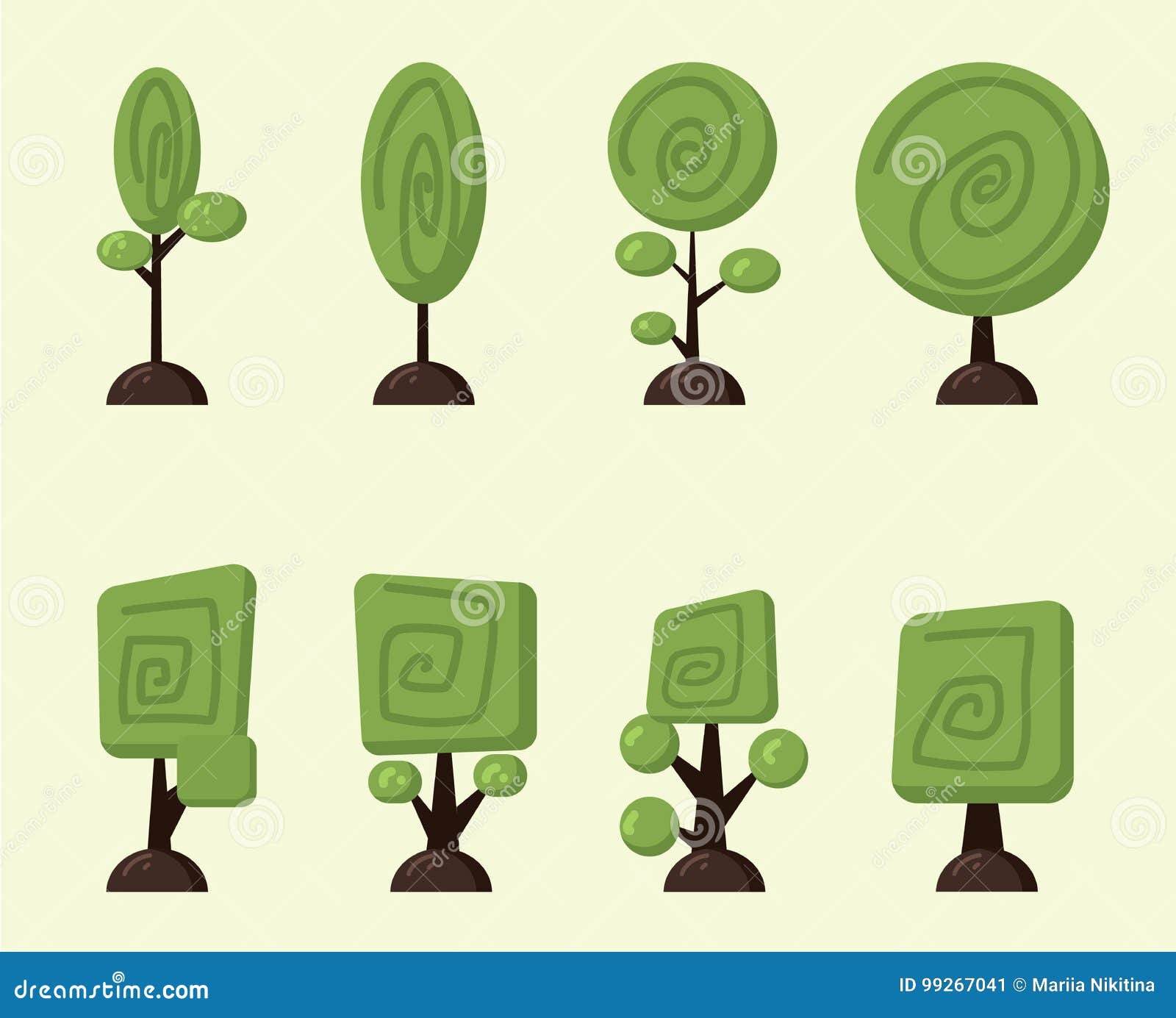 Cartoon vector trees set stock vector. Illustration of cartoon - 99267041