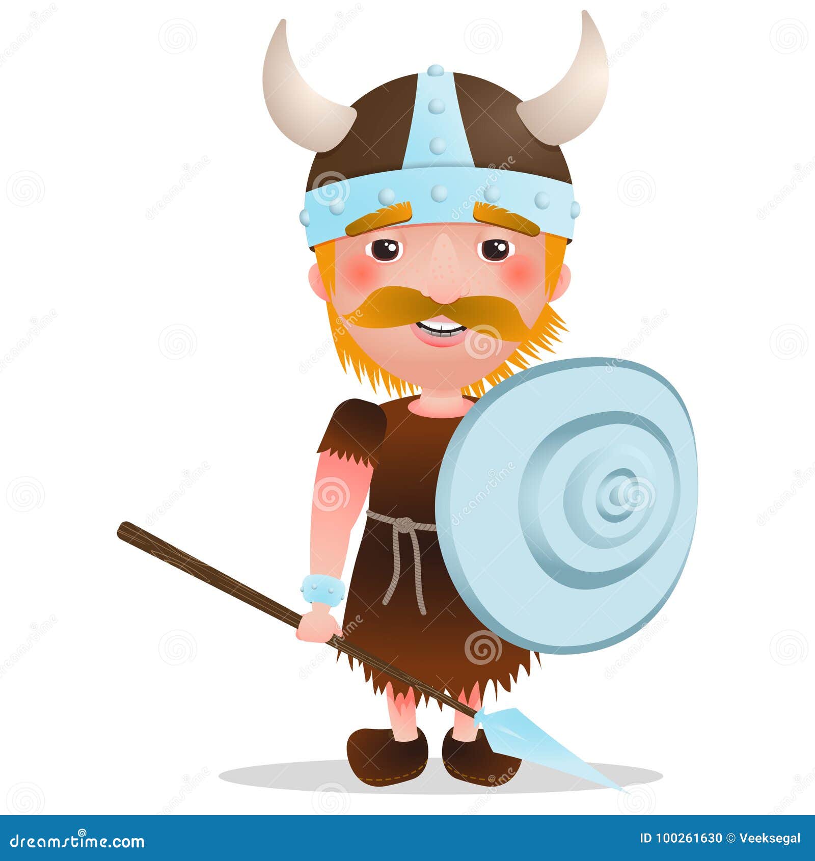 Cartoon Vector Viking Warrior with Red Hair Stock Vector - Illustration ...