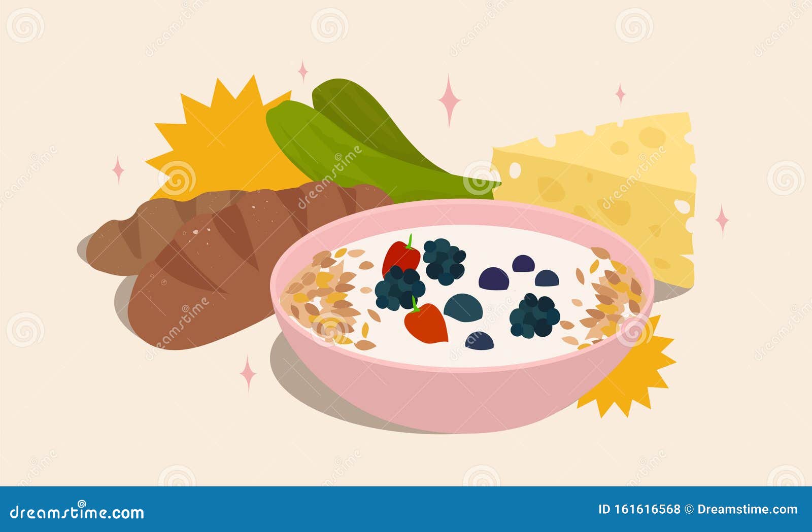 Cartoon Probiotic. Vector Illustration In The Form Of A Sticker Stock ...