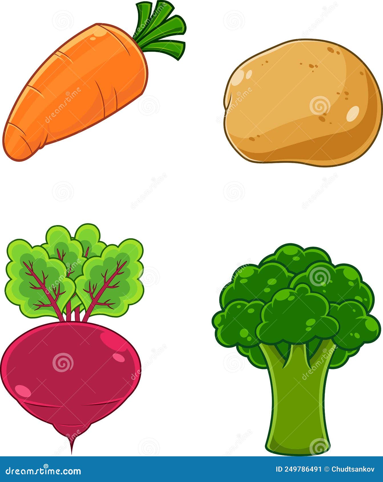 Cartoon Vegetable Food. Vector Hand Drawn Collection Set Stock Vector ...