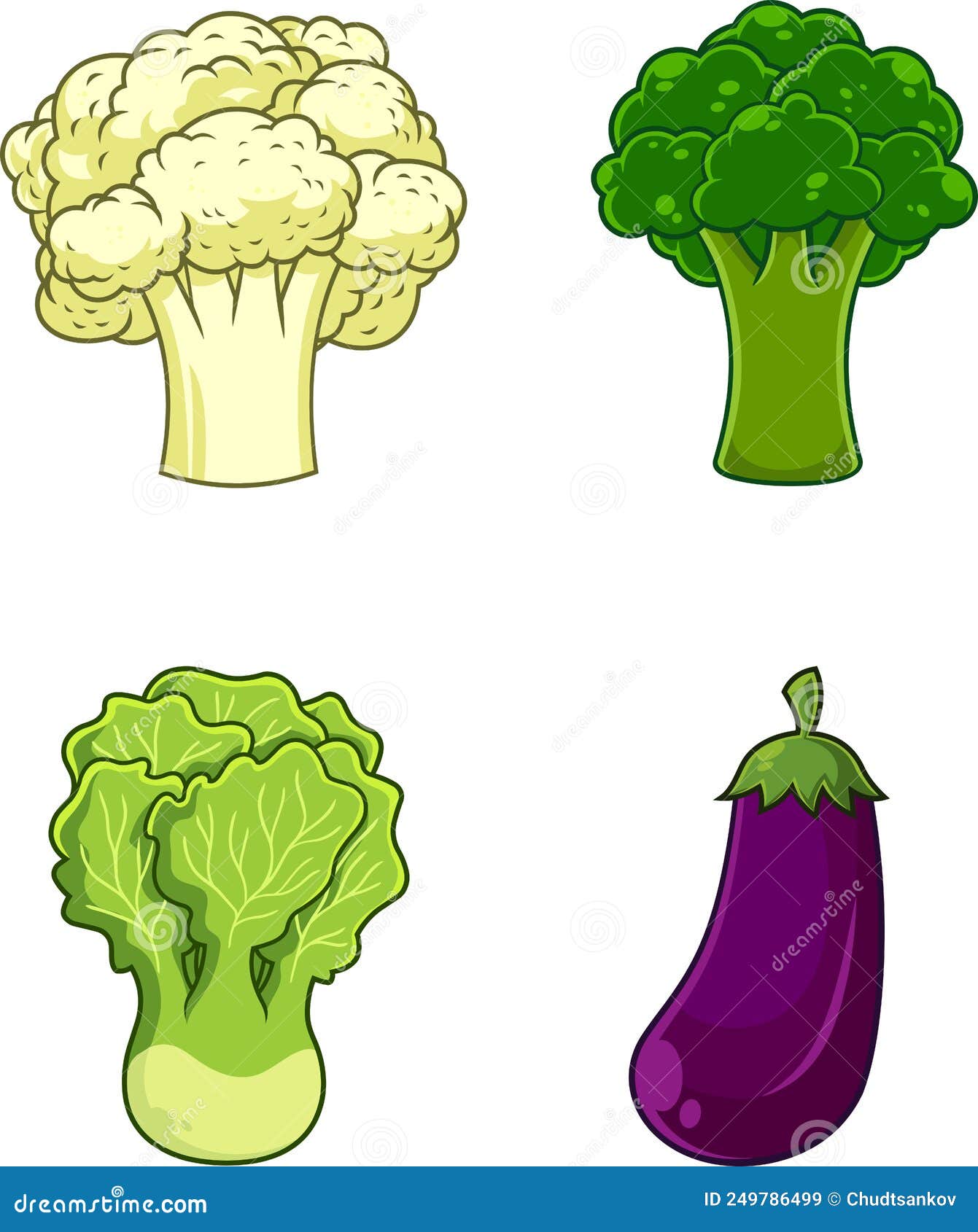 Cartoon Vegetable Food. Vector Hand Drawn Collection Set Stock Vector ...
