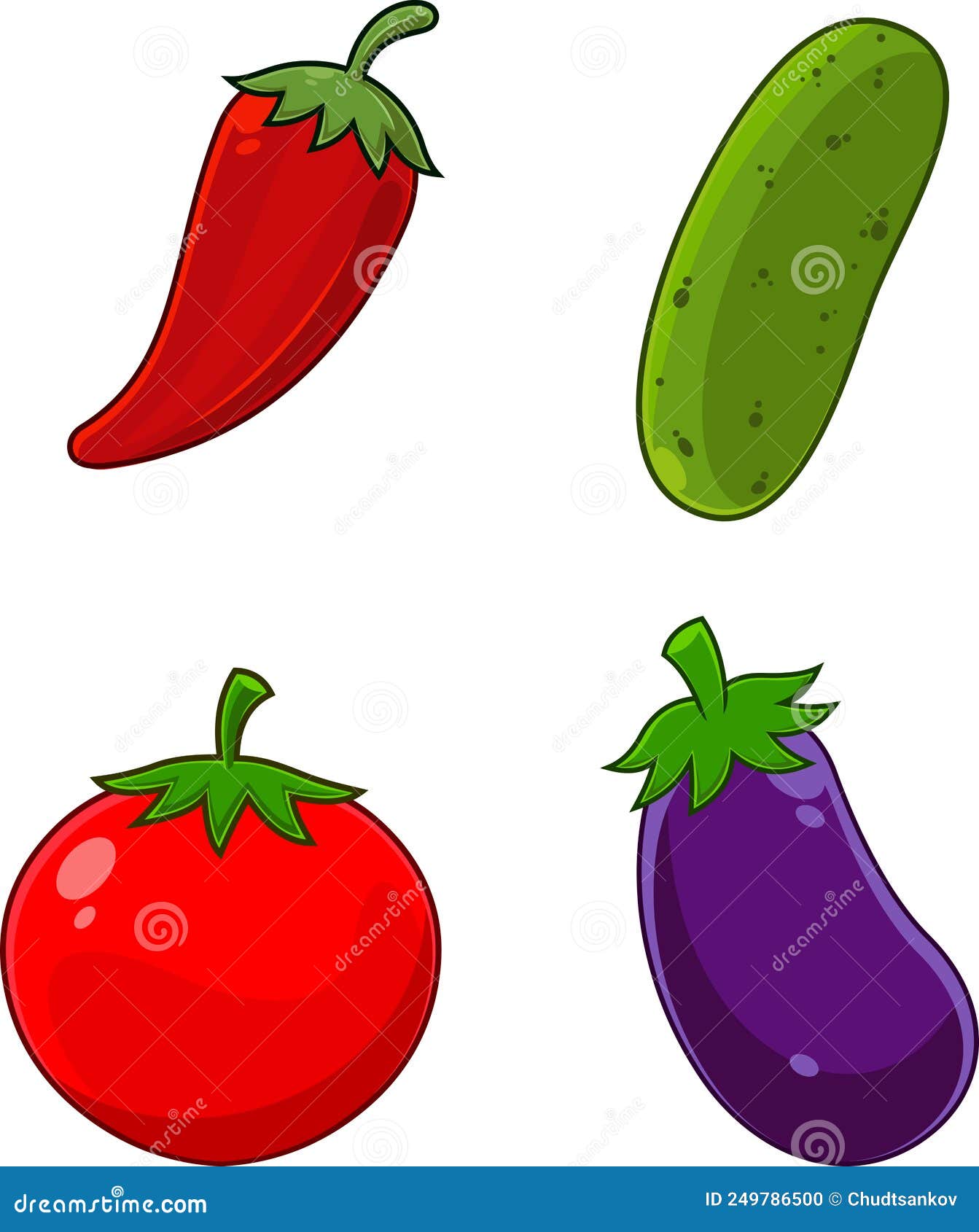 Cartoon Vegetable Food. Vector Hand Drawn Collection Set Stock Vector ...