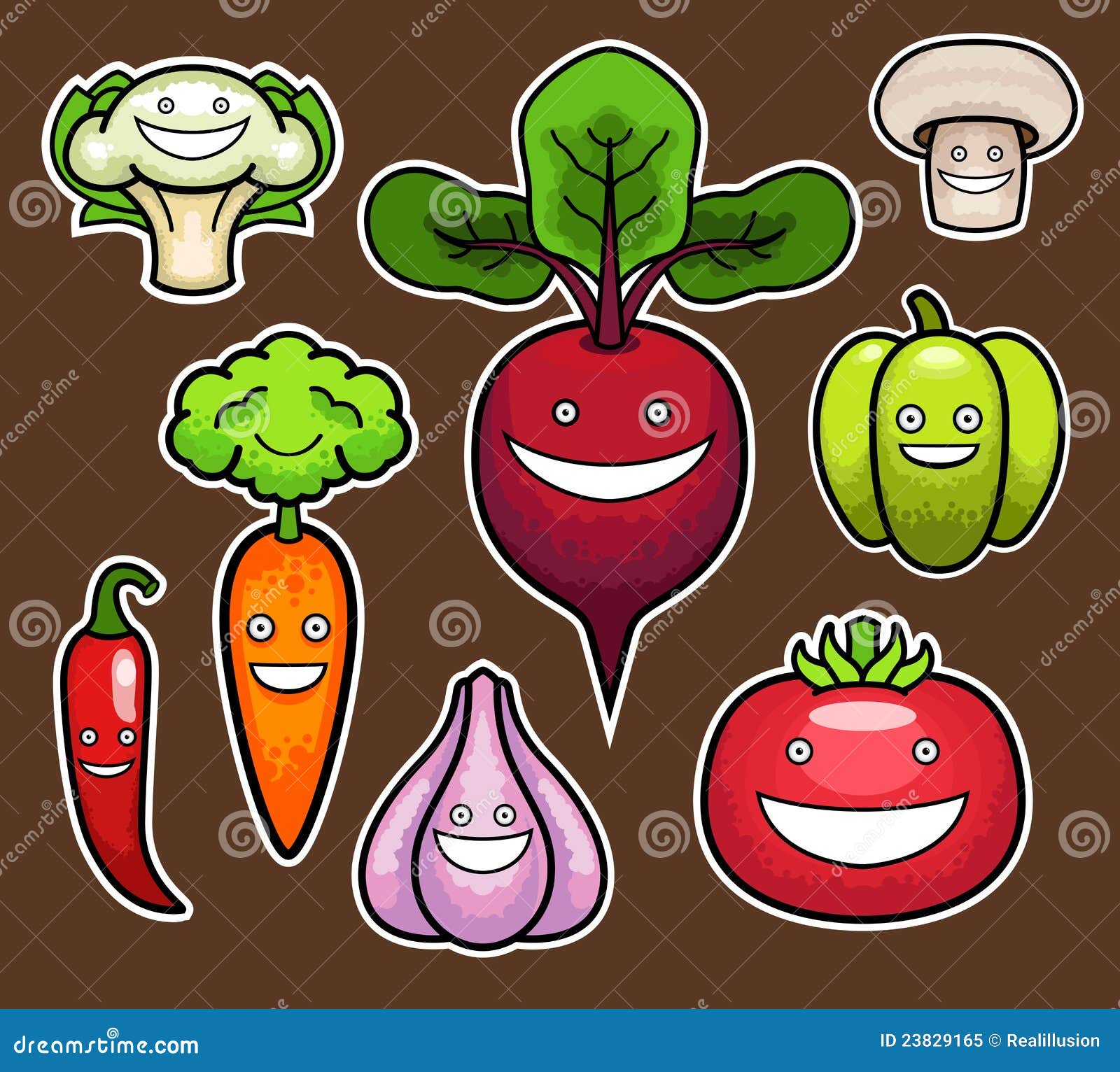 Cartoon Vegetables stock vector. Illustration of vegetarian - 23829165