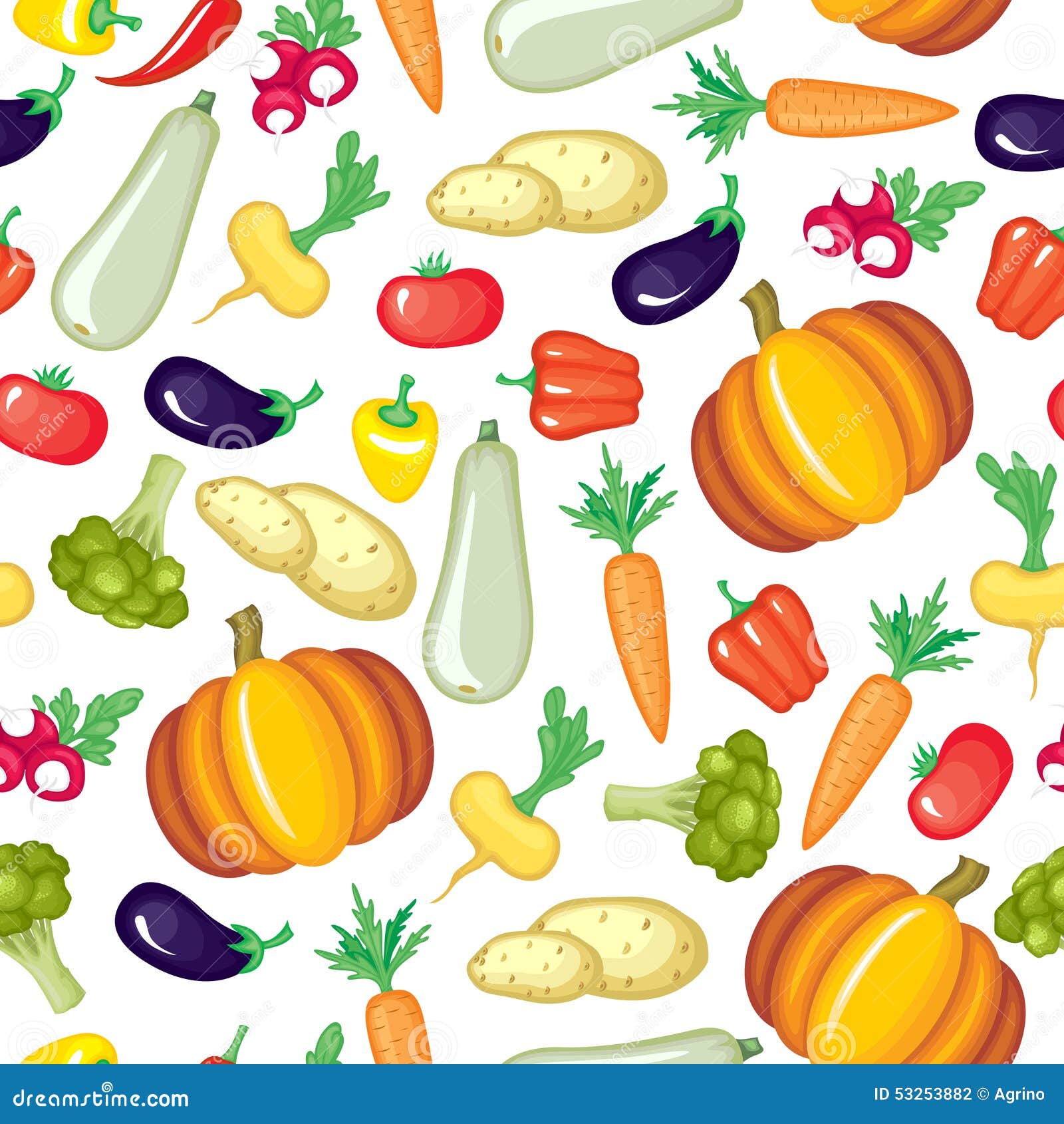 Cartoon Vegetables Pattern Seamless Stock Vector - Illustration of ...