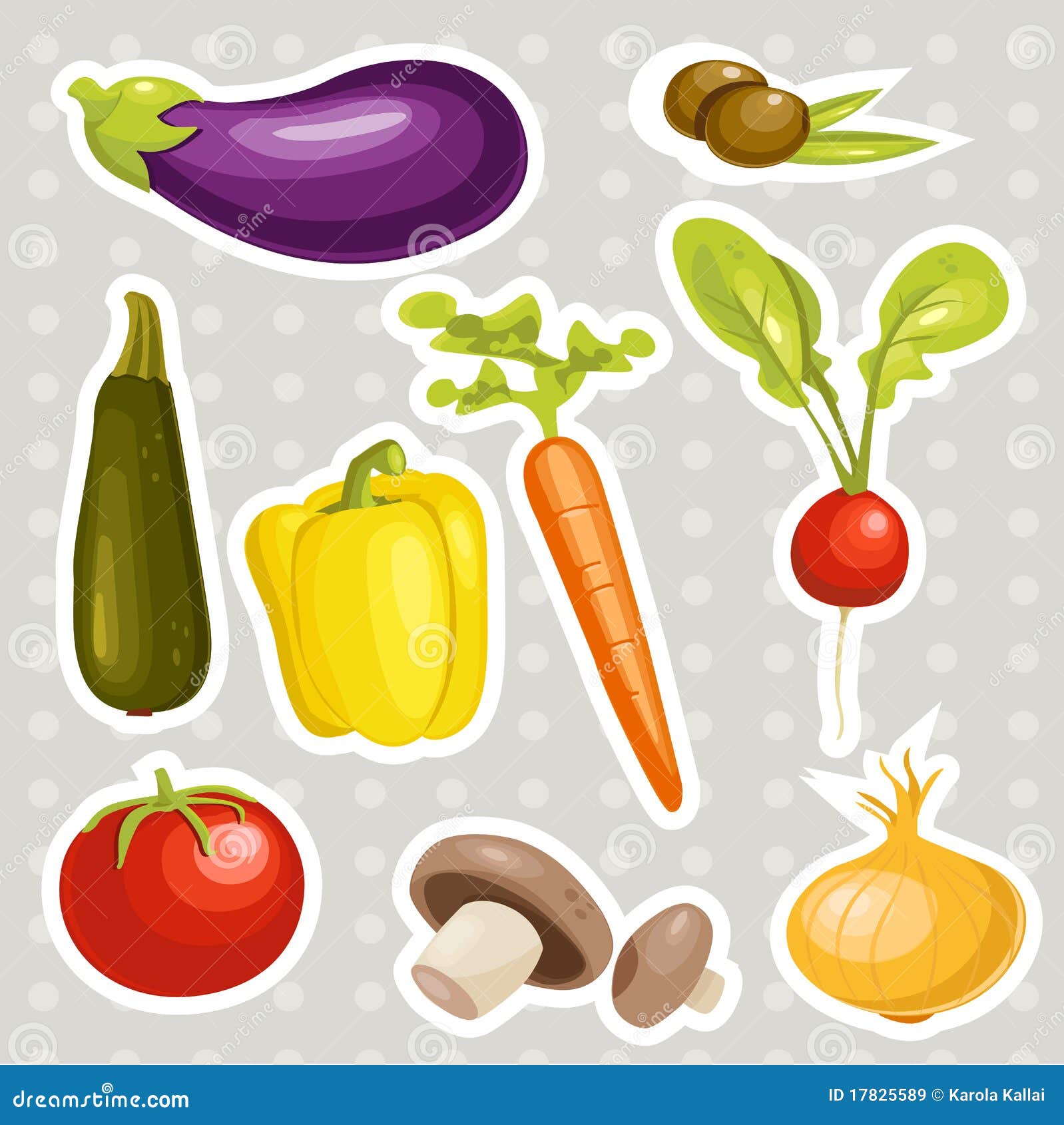Cartoon Vegetables Stickers Stock Vector - Illustration of pattern ...