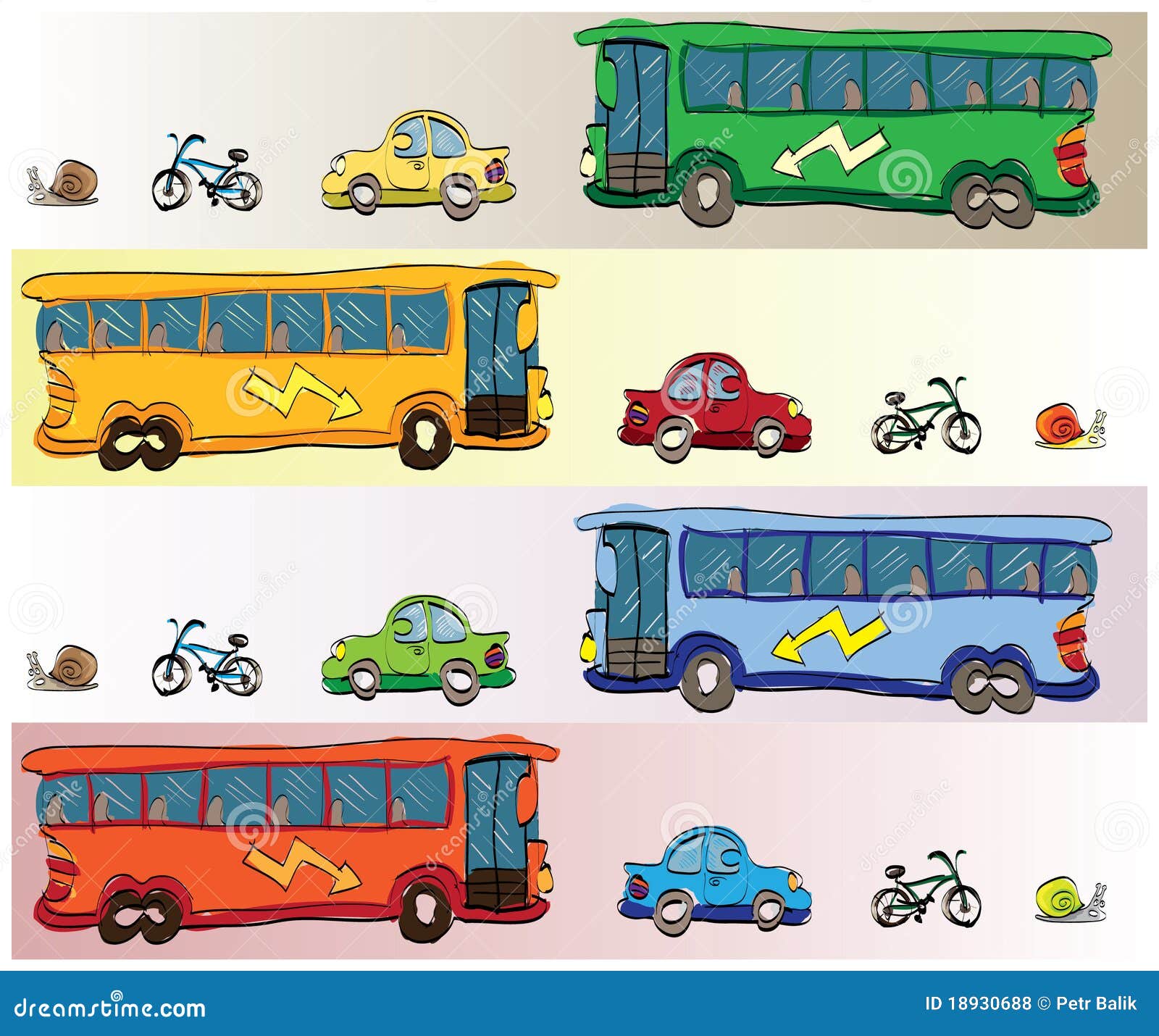 Cartoon vehicles stock illustration. Illustration of delivery - 18930688